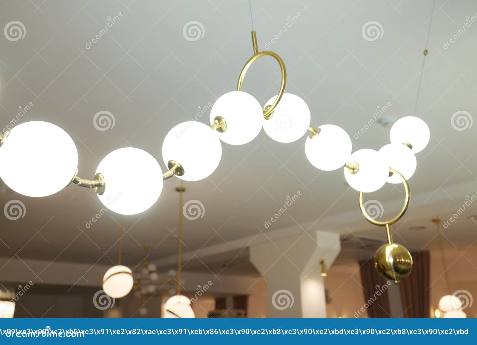 Design Loft Lamp with Dim Light and Straight Long Line of Beam. Stock ...