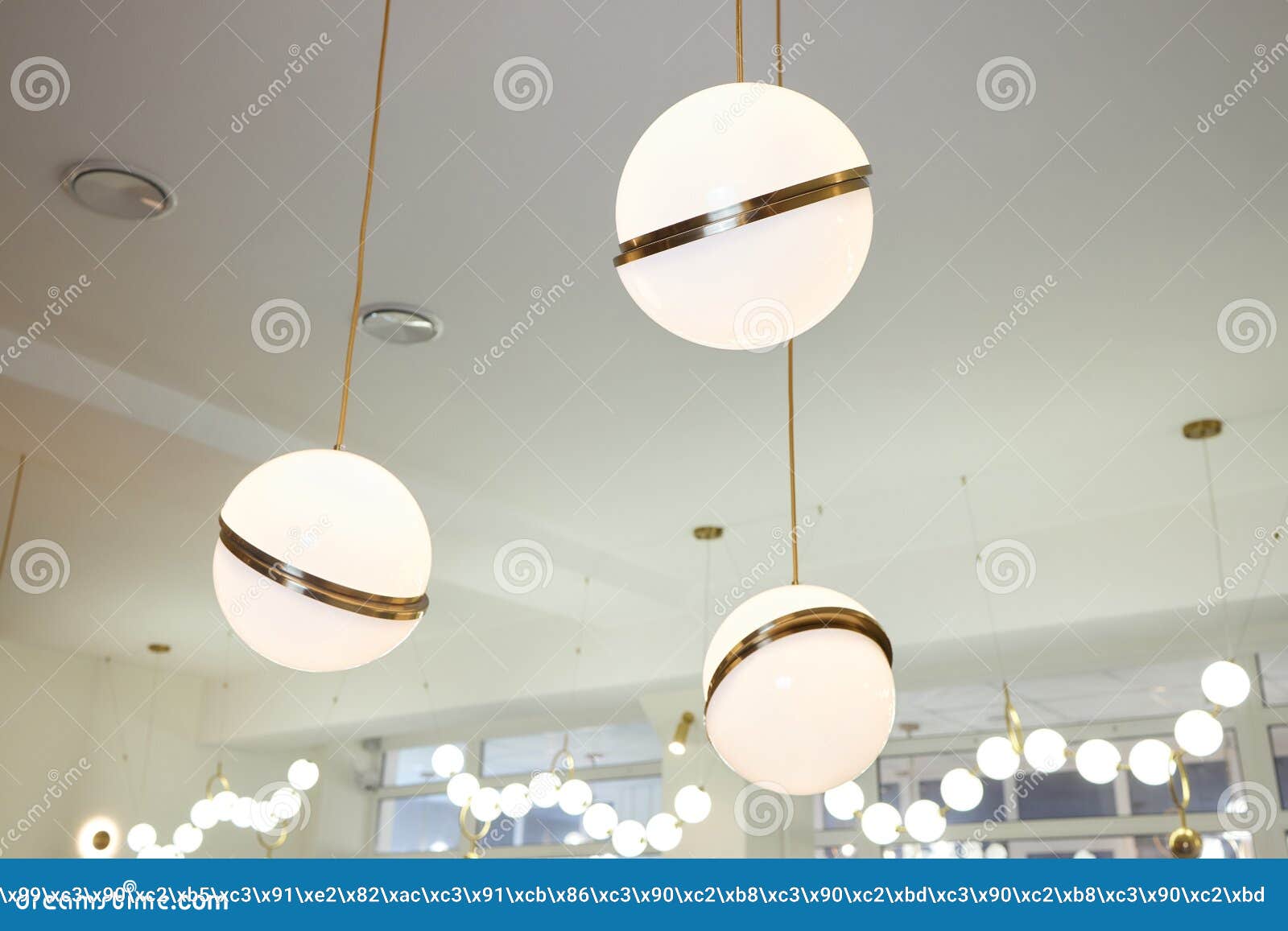 Design Loft Lamp with Dim Light and Straight Long Line of Beam. Stock ...
