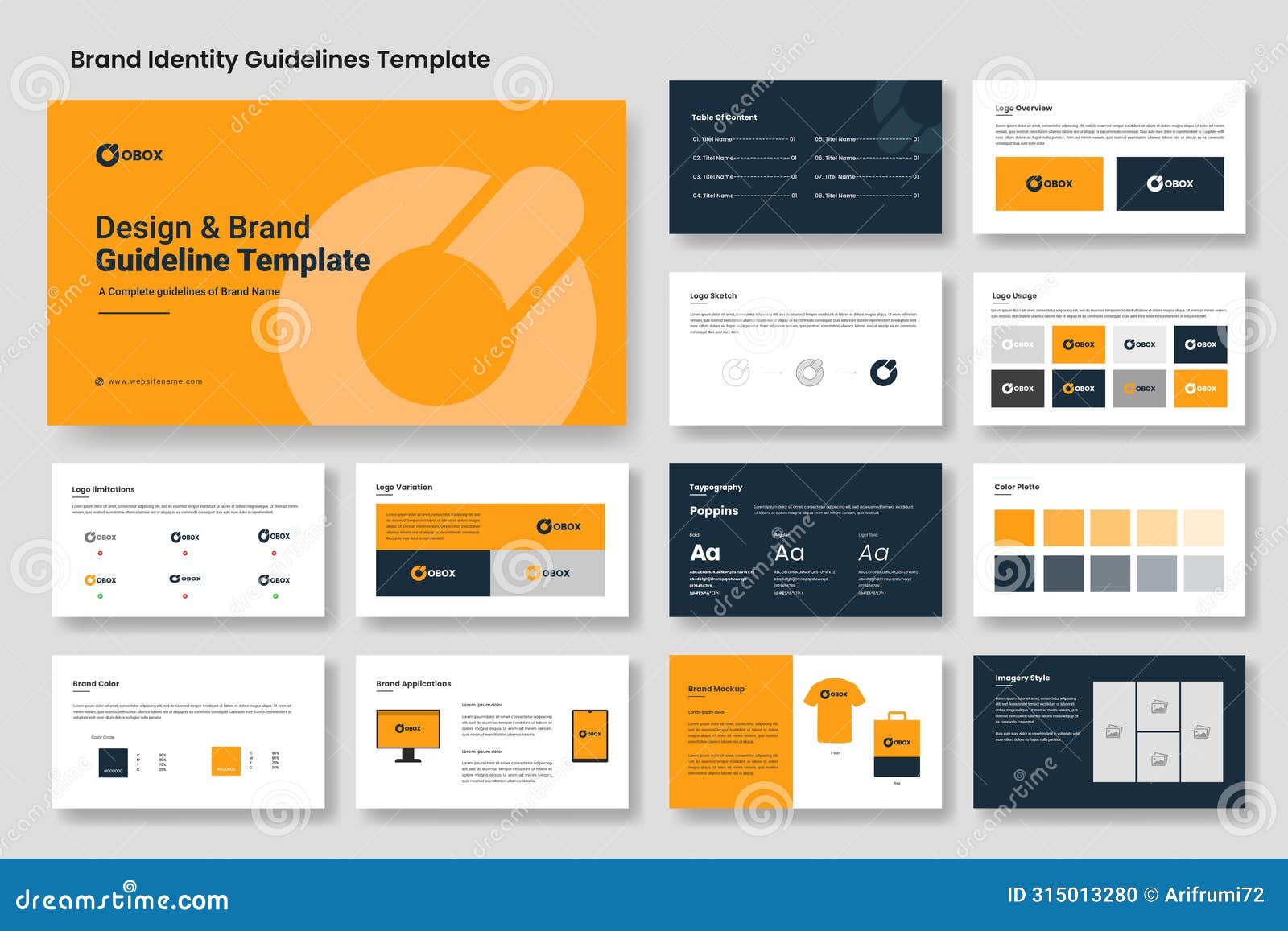 Design and Logo Brand Guidelines Template or Brand Identity Style ...