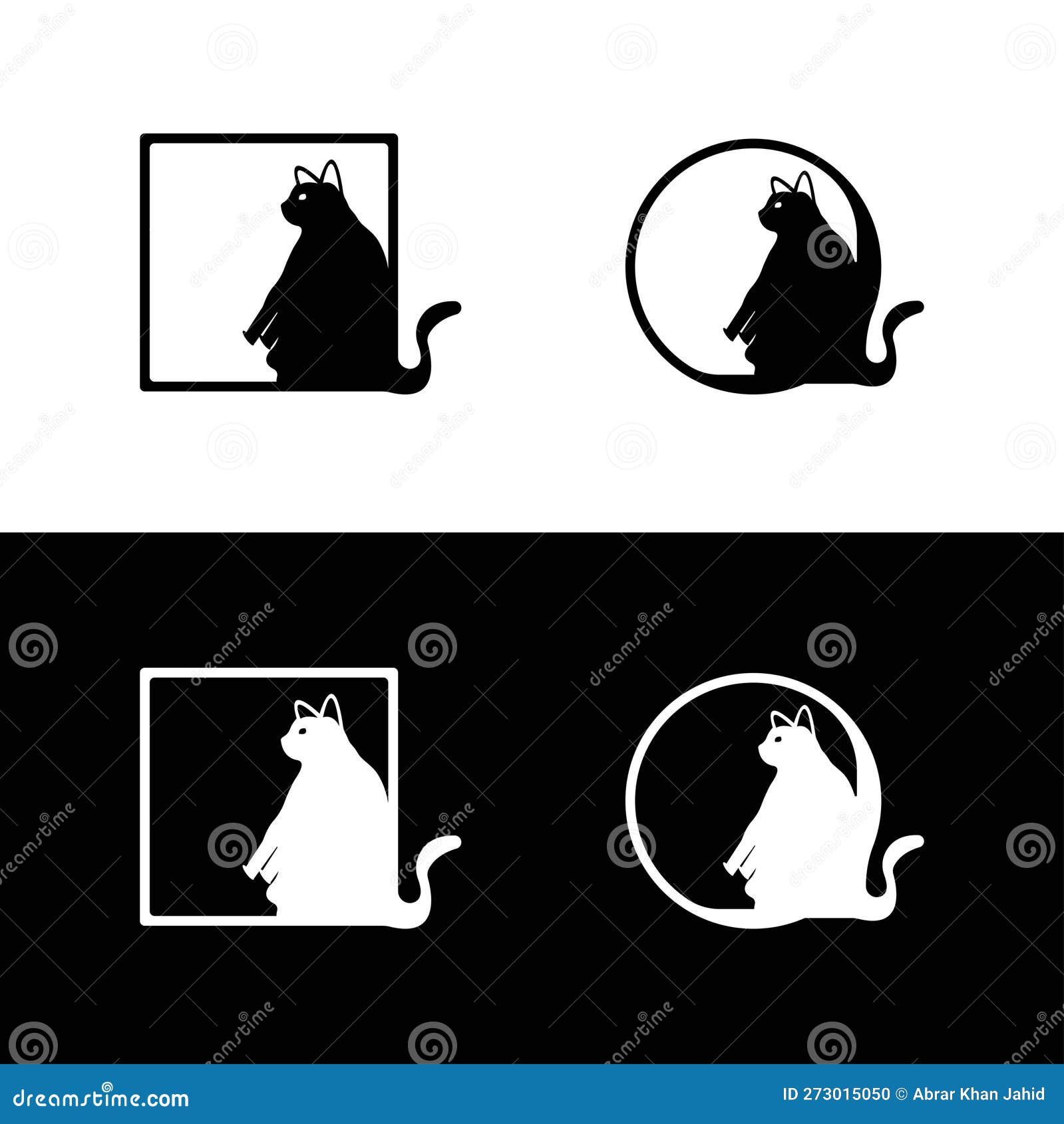 Design Logo Creative Square Cat . Stock Vector - Illustration of square ...
