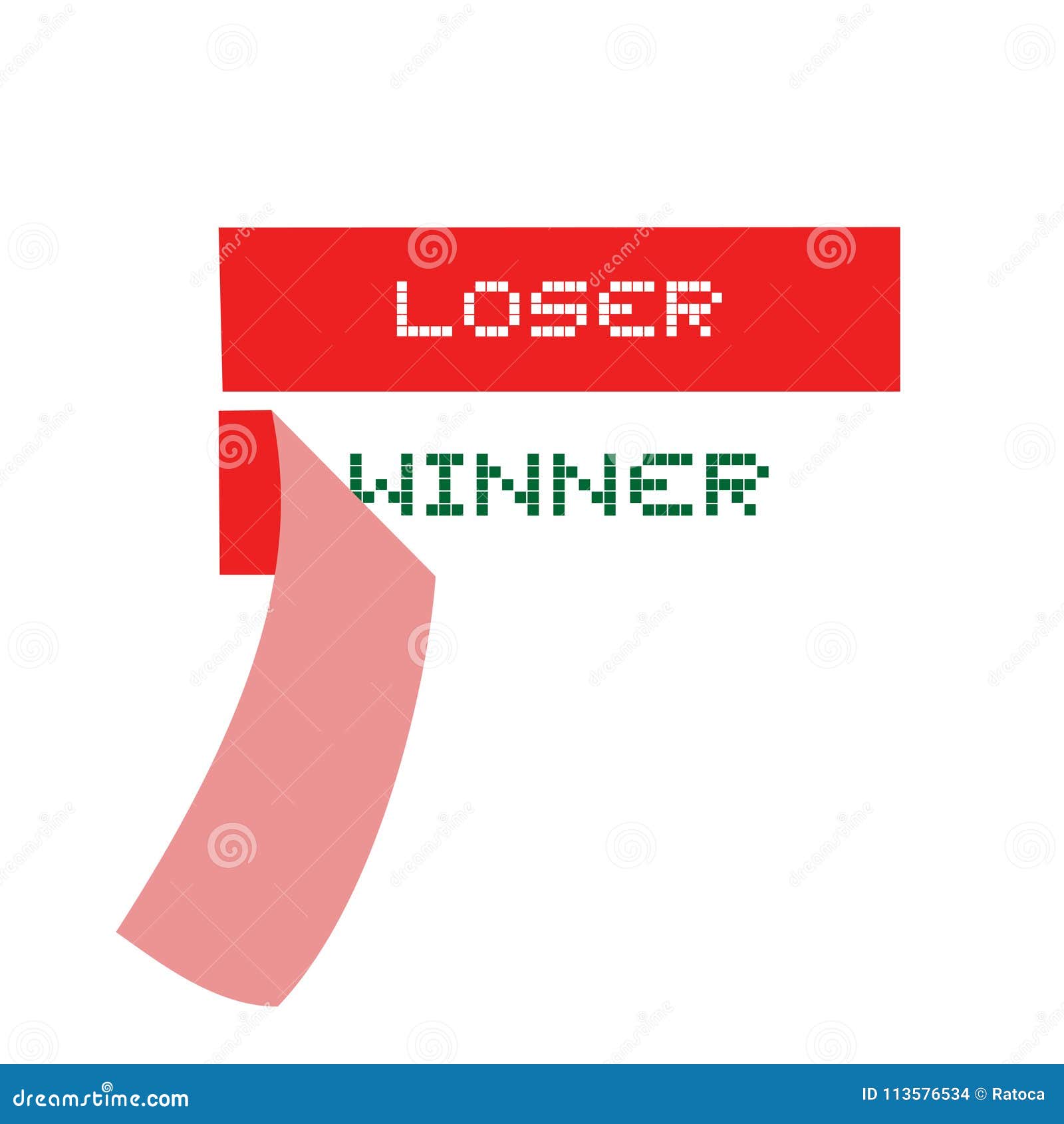 Loser and winner message stock vector. Illustration of competition ...