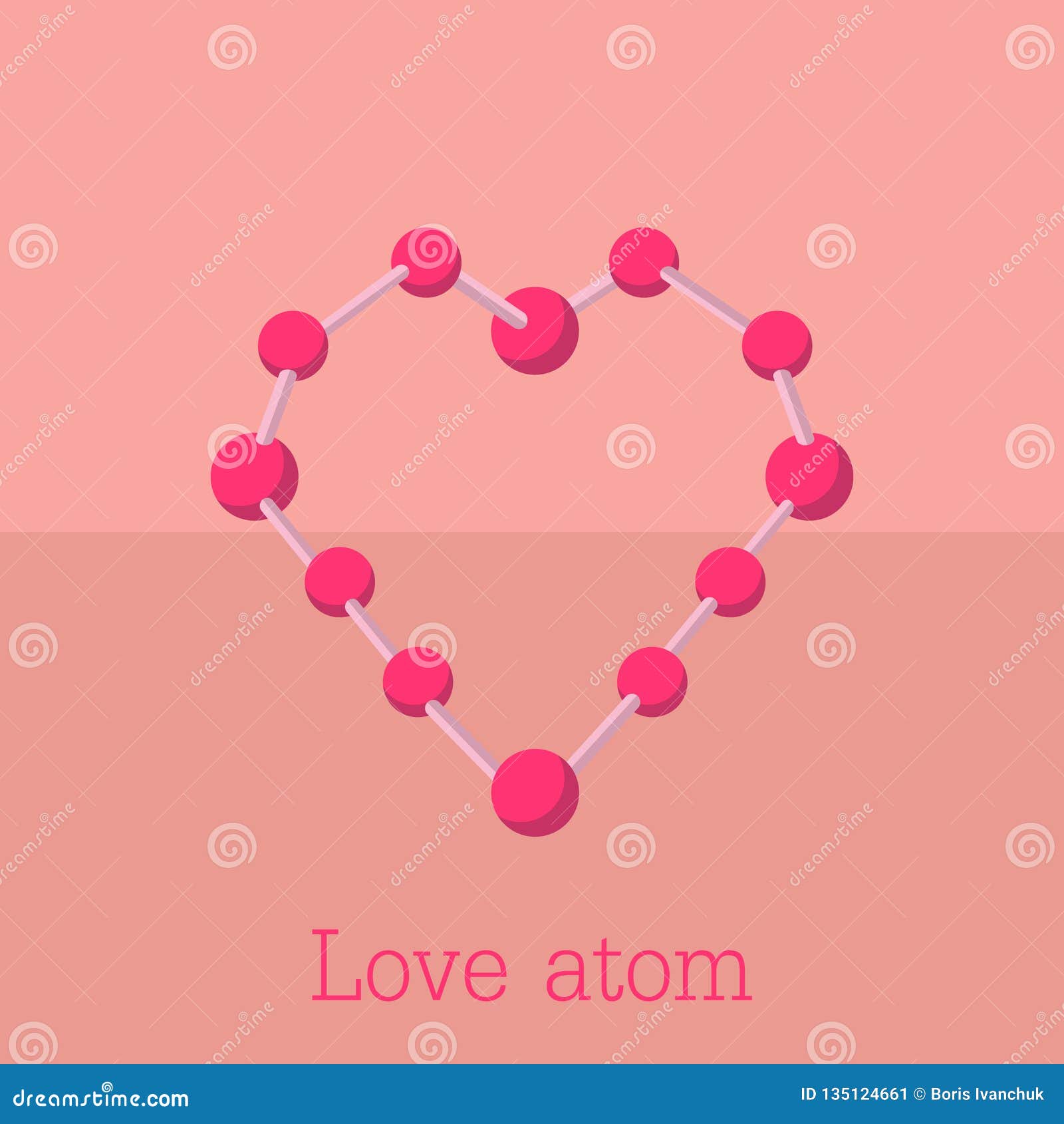 The Design of the Love Atom in Pink Stock Vector - Illustration of ...