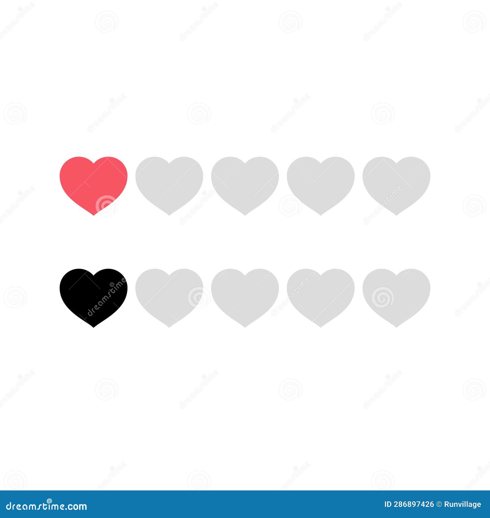 Design for Love Rating, Feedback Rating with Heart Icon Stock Vector ...