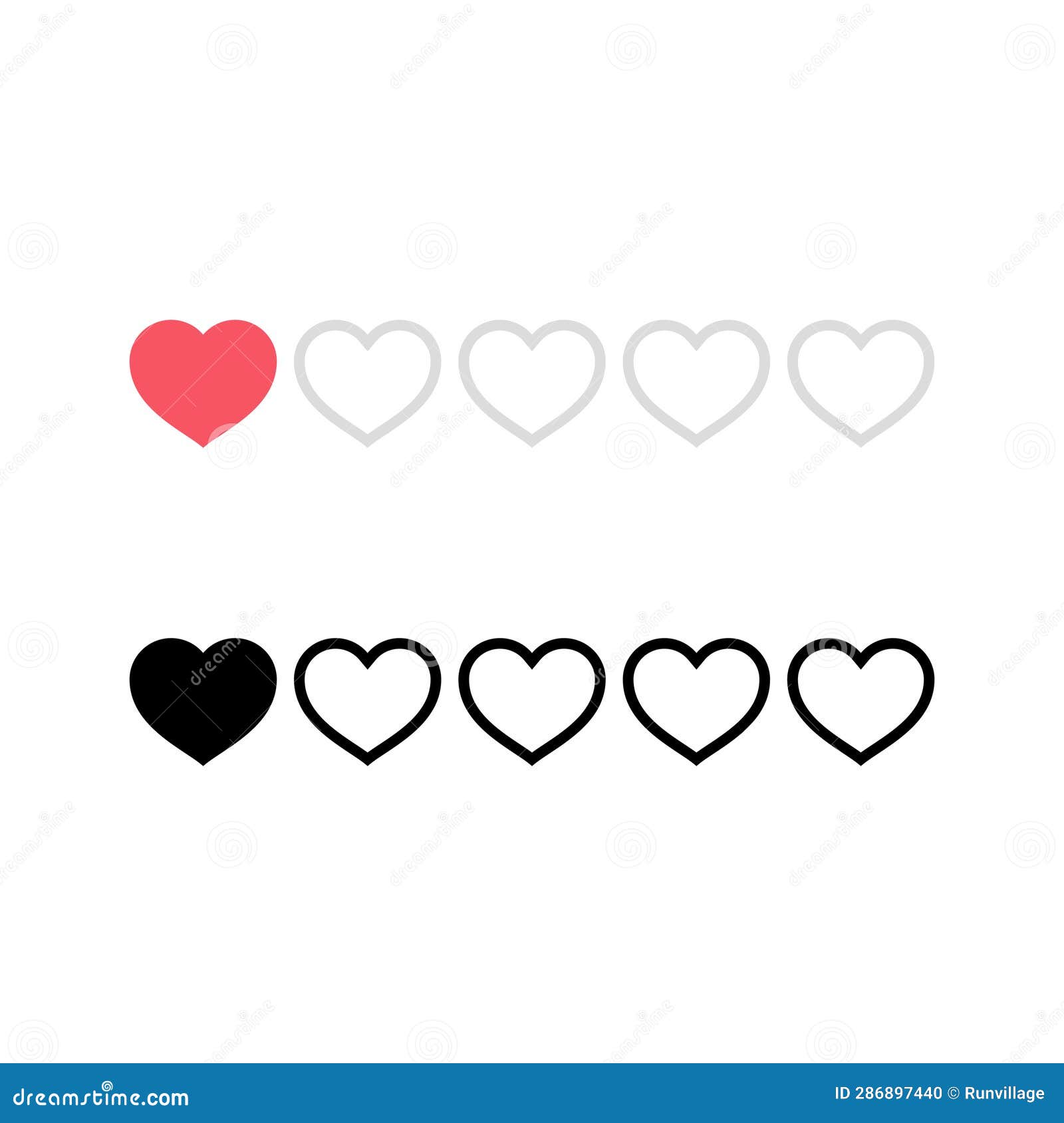 Design for Love Rating, Feedback Rating with Heart Icon Stock Vector ...
