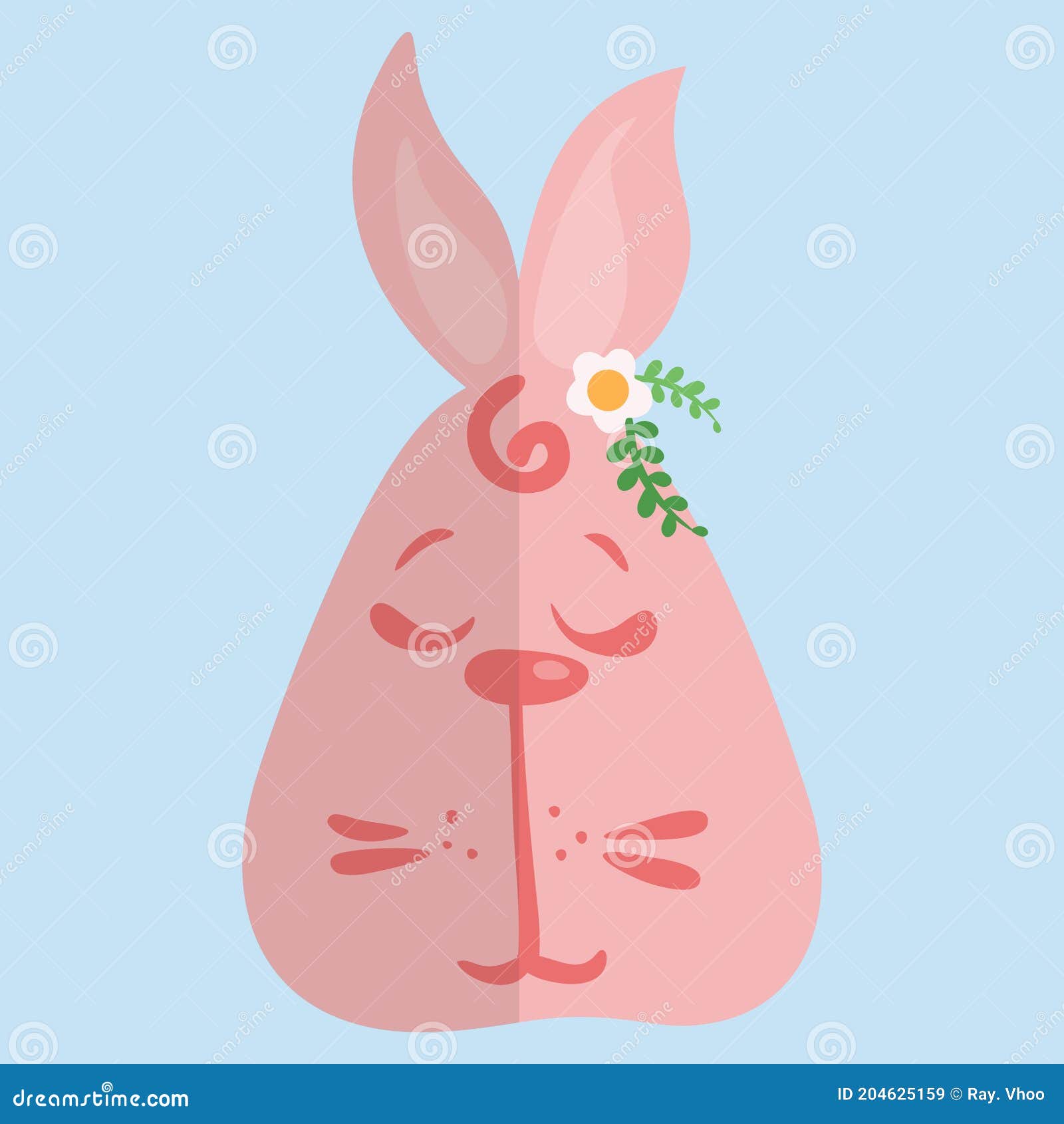 Design of Bunny in a Soft Colour Background for Any Template and Social ...