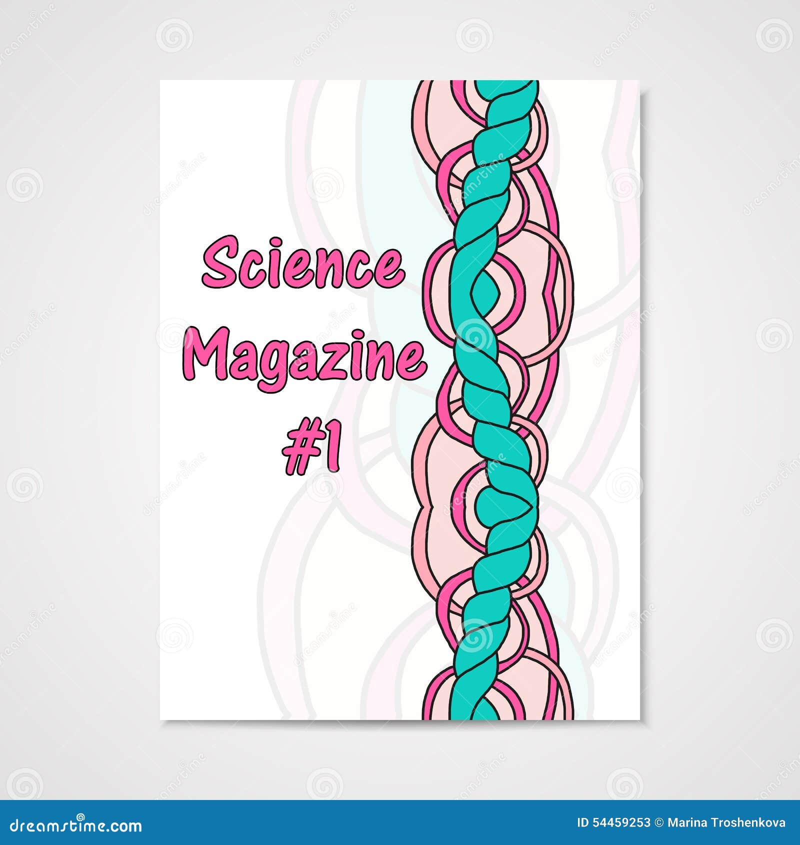 Design of Magazine Cover Whit Hand Drawn Abstract Stock Vector ...
