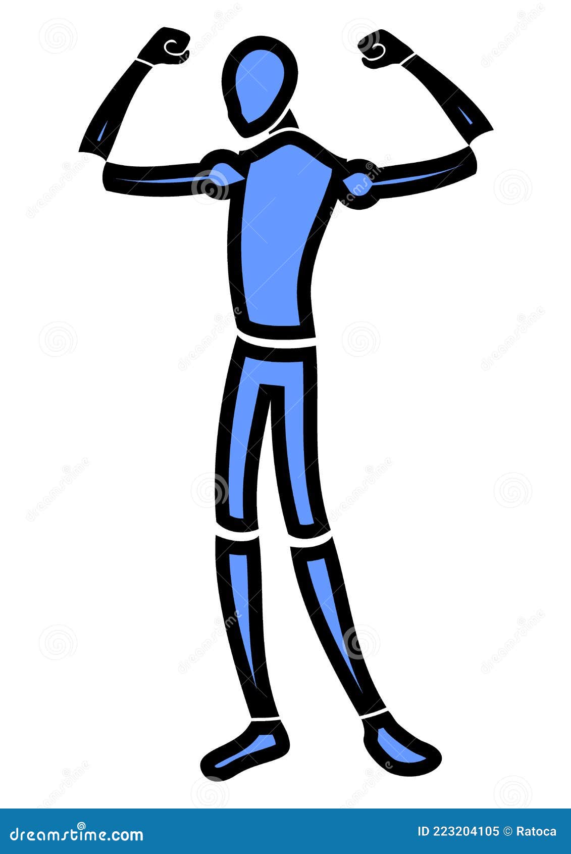 Man body flat draw stock vector. Illustration of hand - 223204105