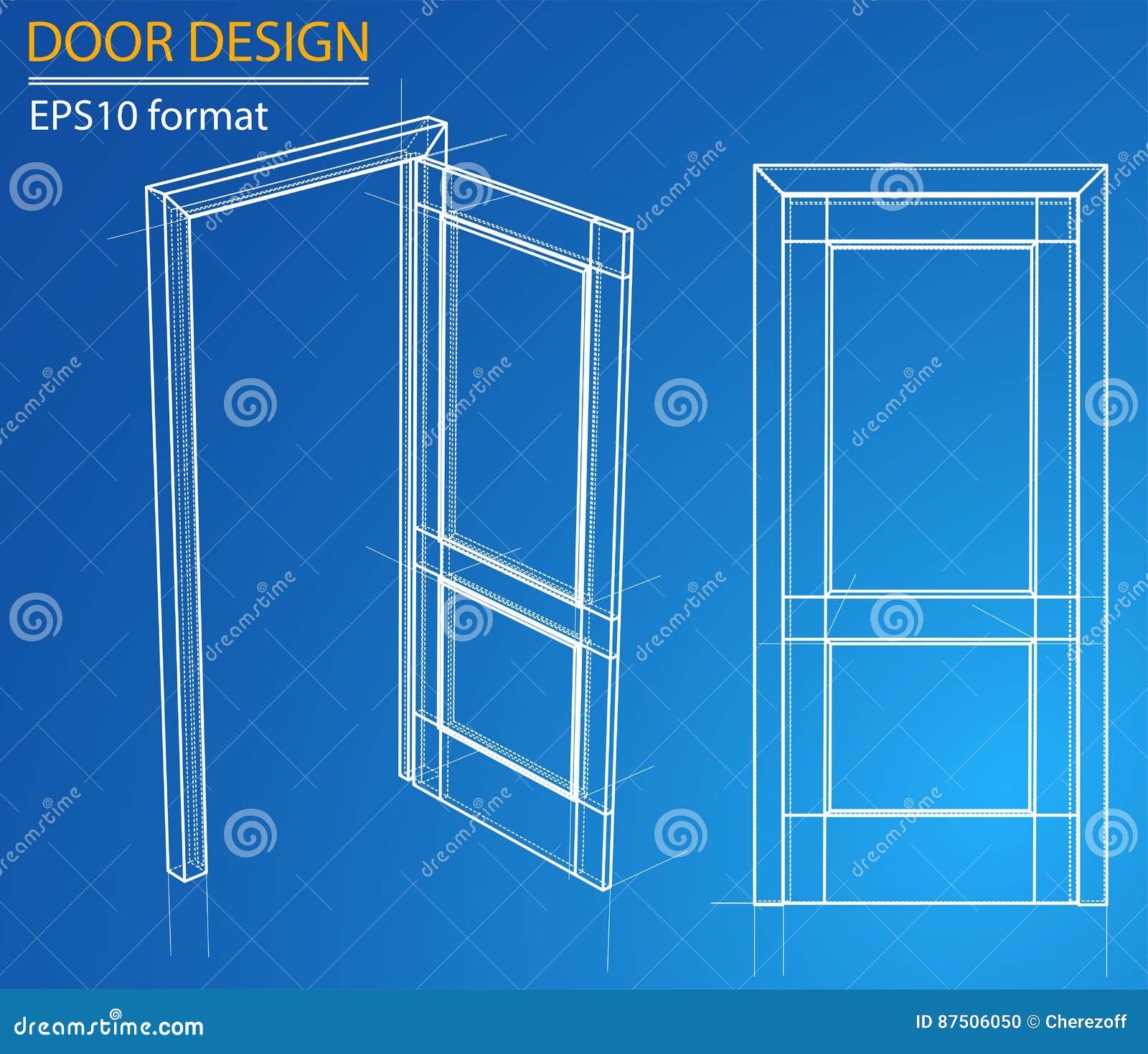 Design and Manufacture of Doors. Vector Stock Vector - Illustration of ...