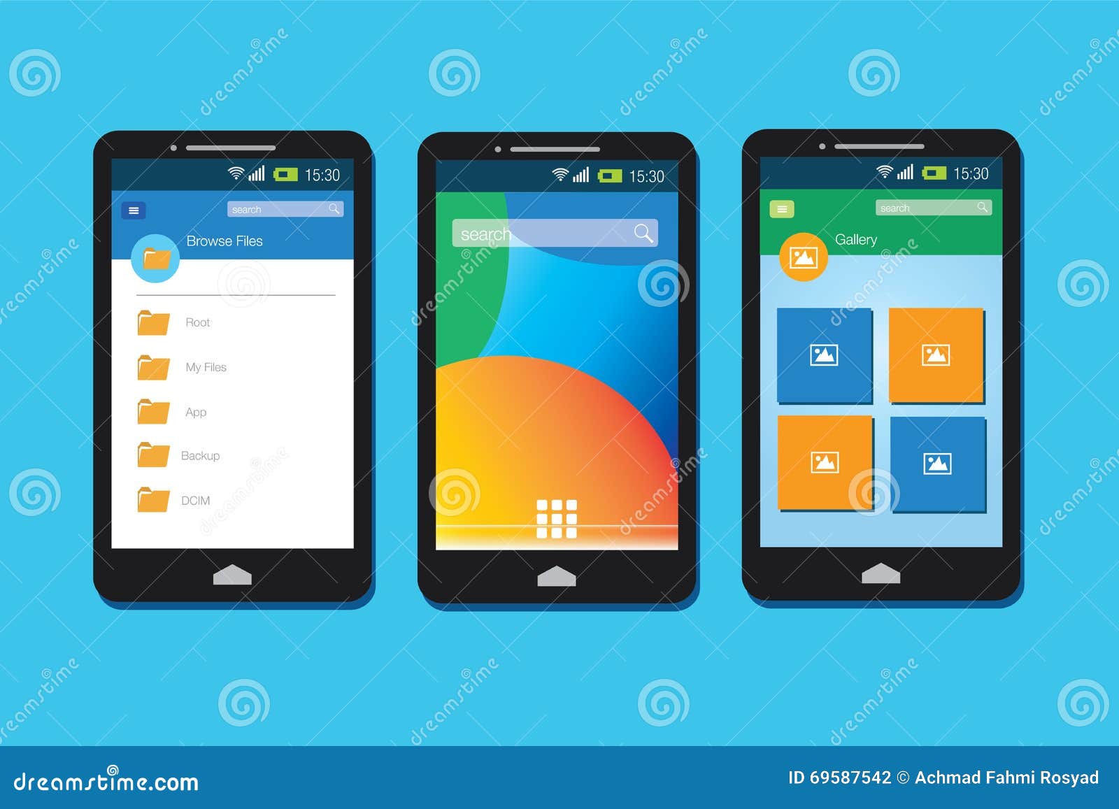 Design Material Phone Application Stock Vector - Illustration of ...