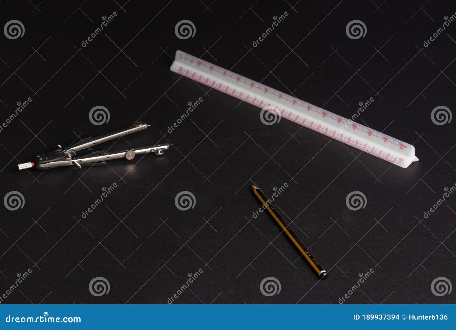 Design Measurement Tools on Black Background Stock Photo - Image of ...