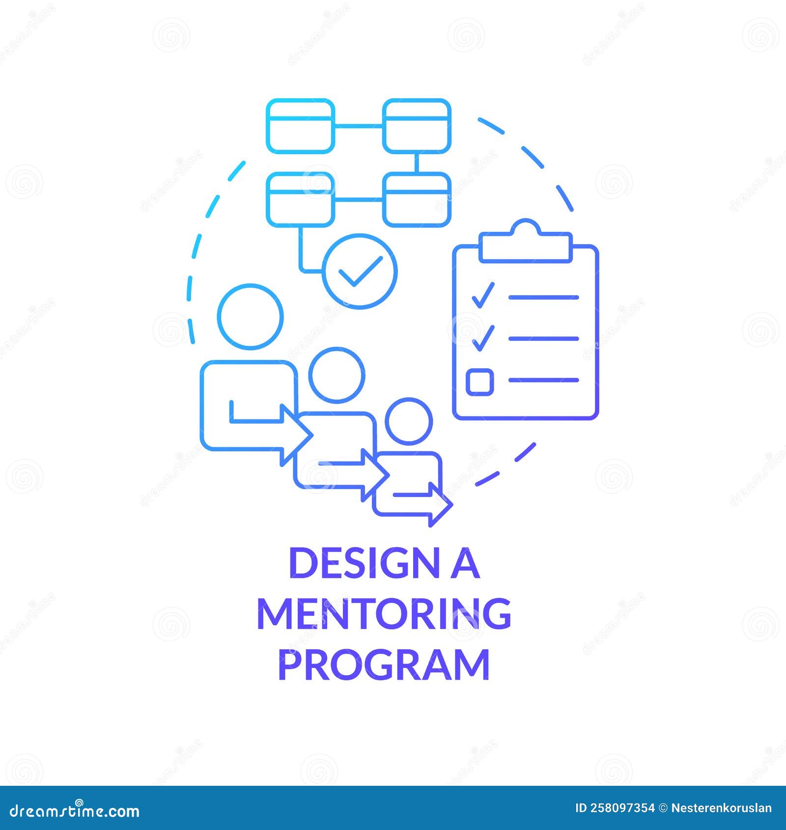 Design Mentoring Program Blue Gradient Concept Icon Stock Vector ...
