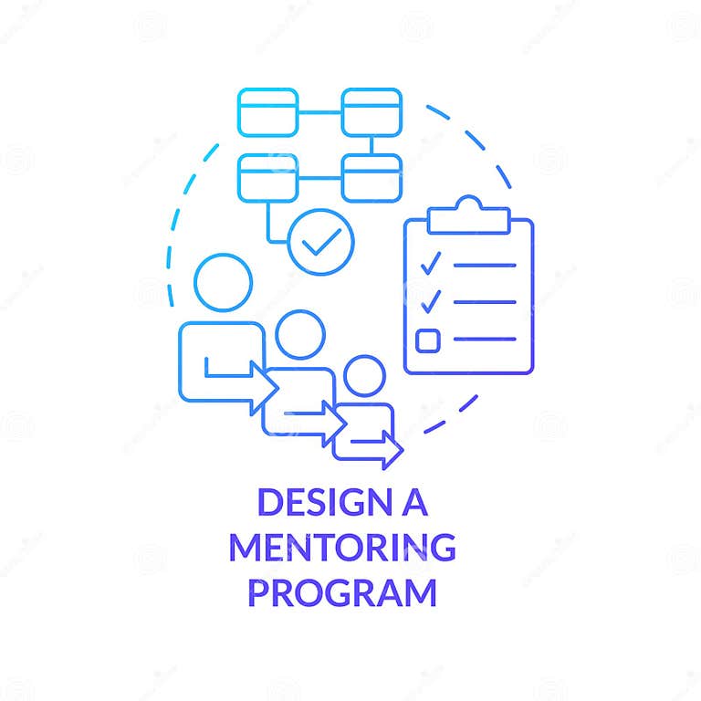 Design Mentoring Program Blue Gradient Concept Icon Stock Vector ...