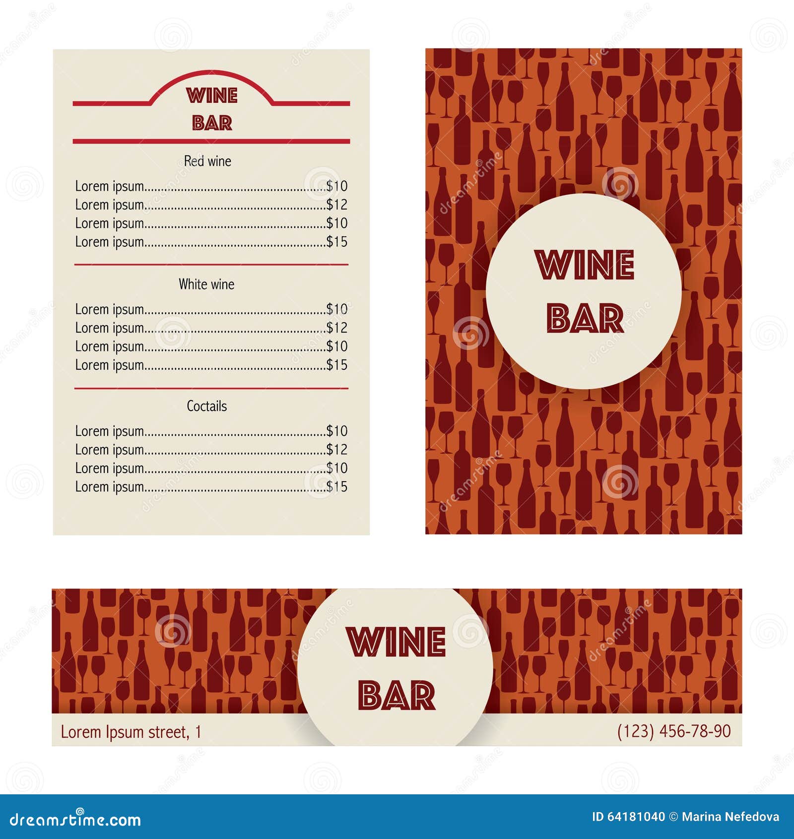 Design menu for wine bar. stock illustration. Illustration of drink ...
