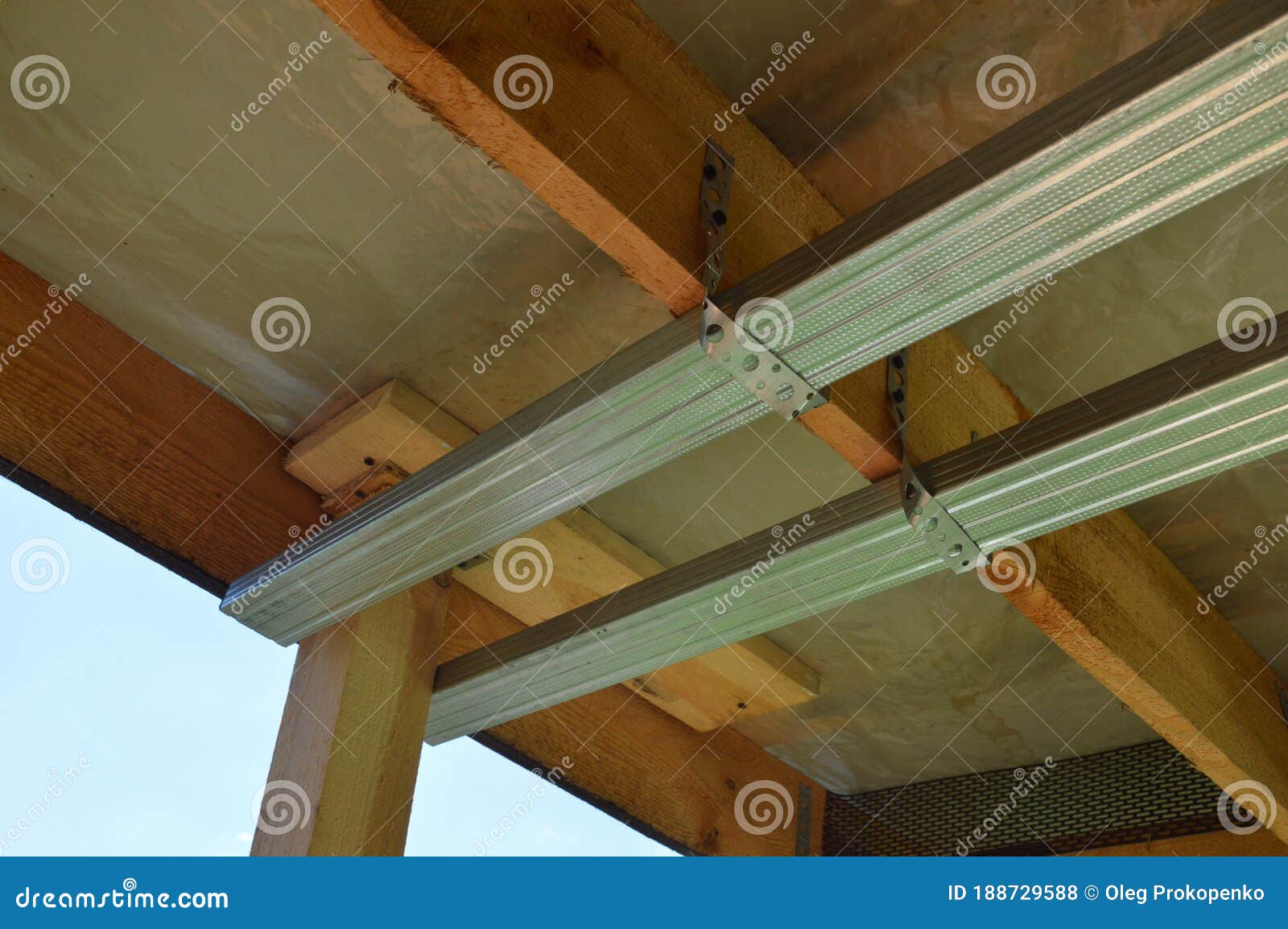 The Design of the Metal Profile for Attaching Drywall Stock Photo ...