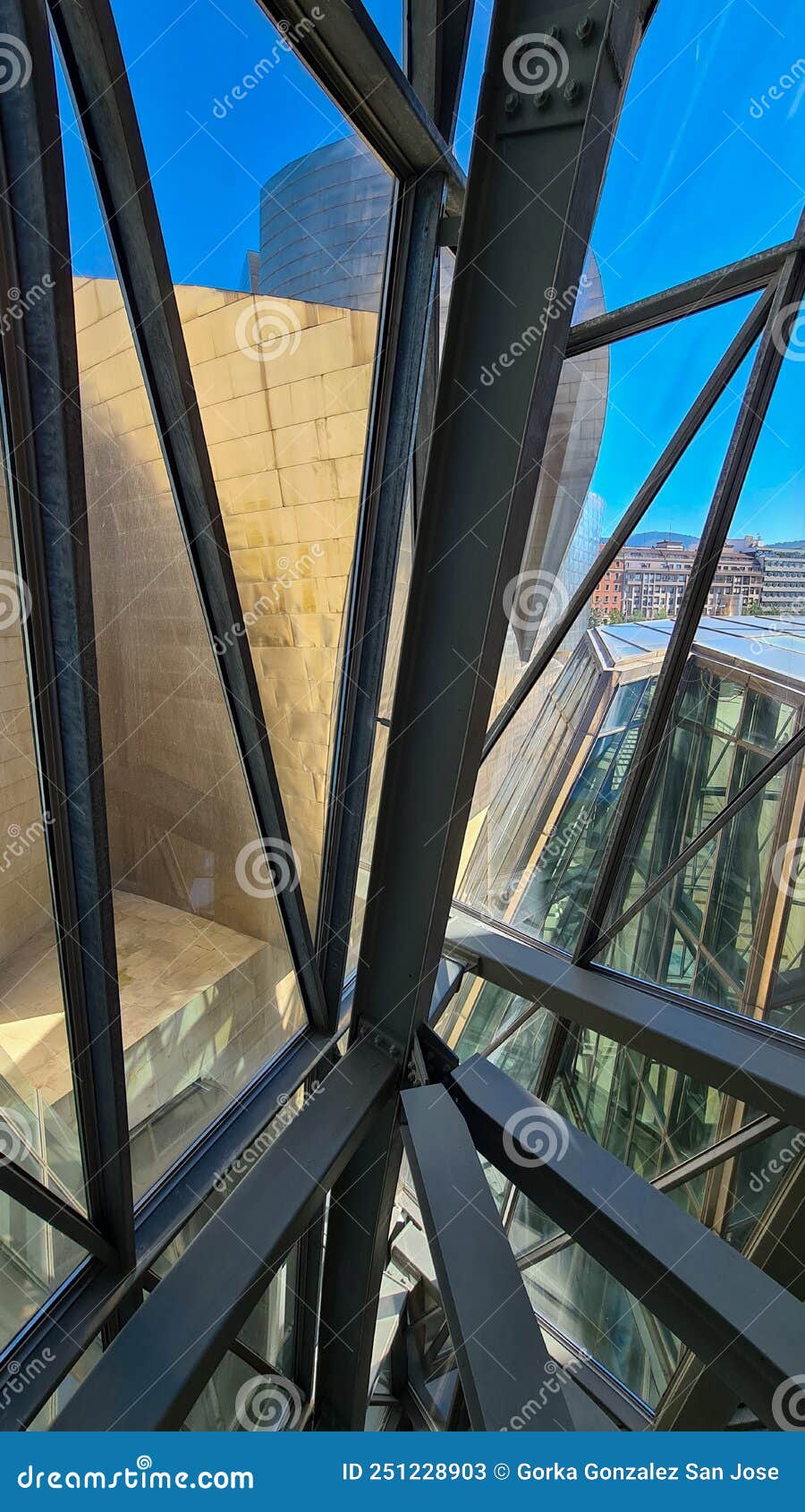 Design of Metal Structure of Modern Interior Architecture with Glass ...