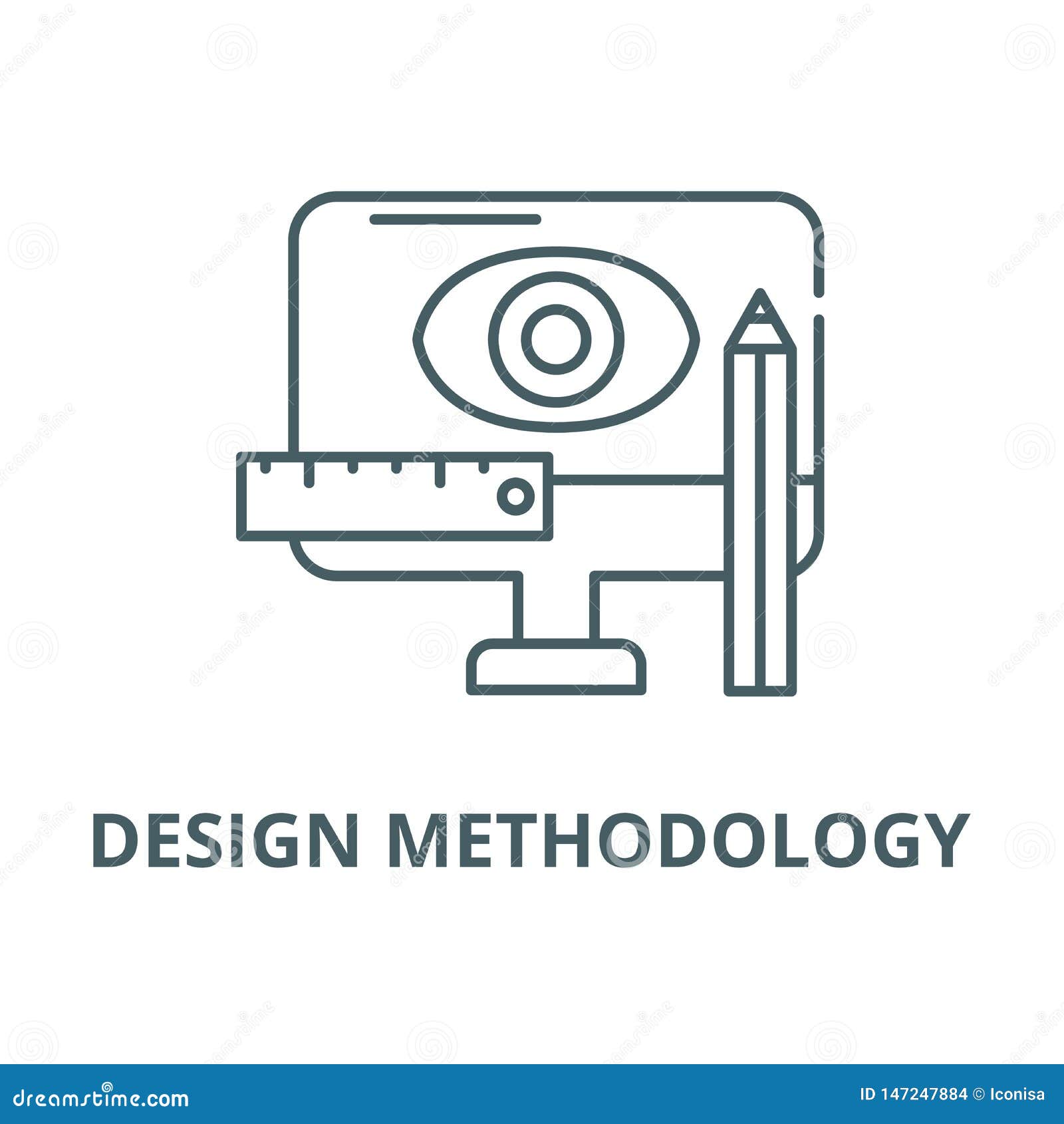 Design Methodology Vector Line Icon, Linear Concept, Outline Sign ...