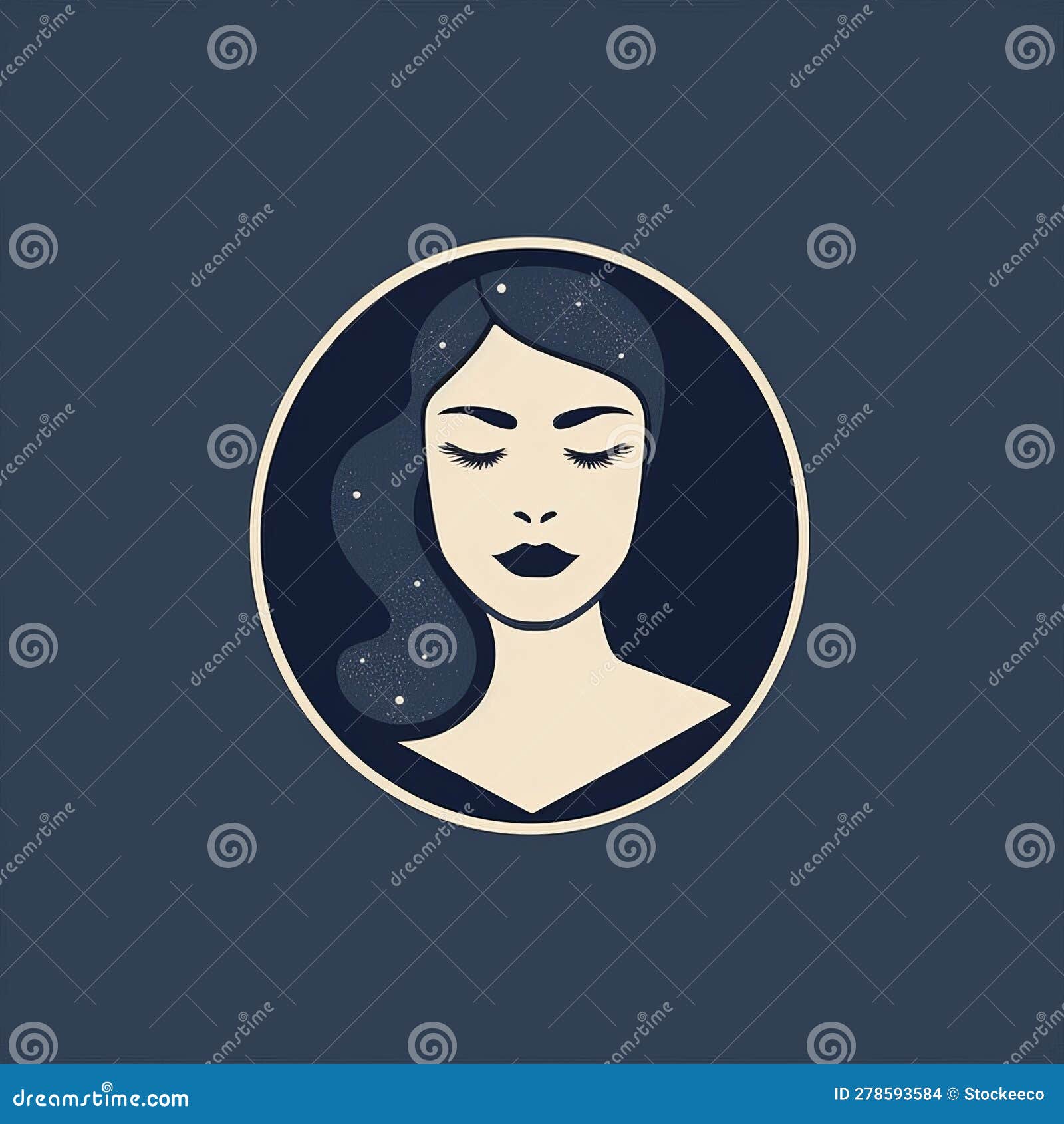 Design a Minimalist Cameo Logo with Gemstone in Block Print Stock ...