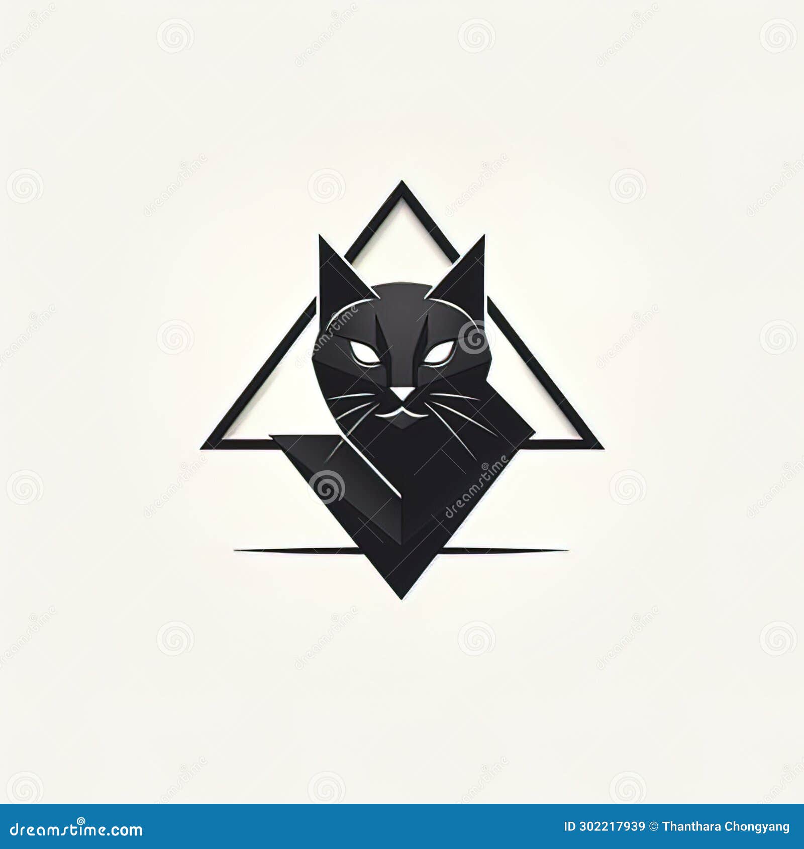 Design of Minimalist Logo Featuring a Cat in Black - Generative Ai Stock Illustration ...