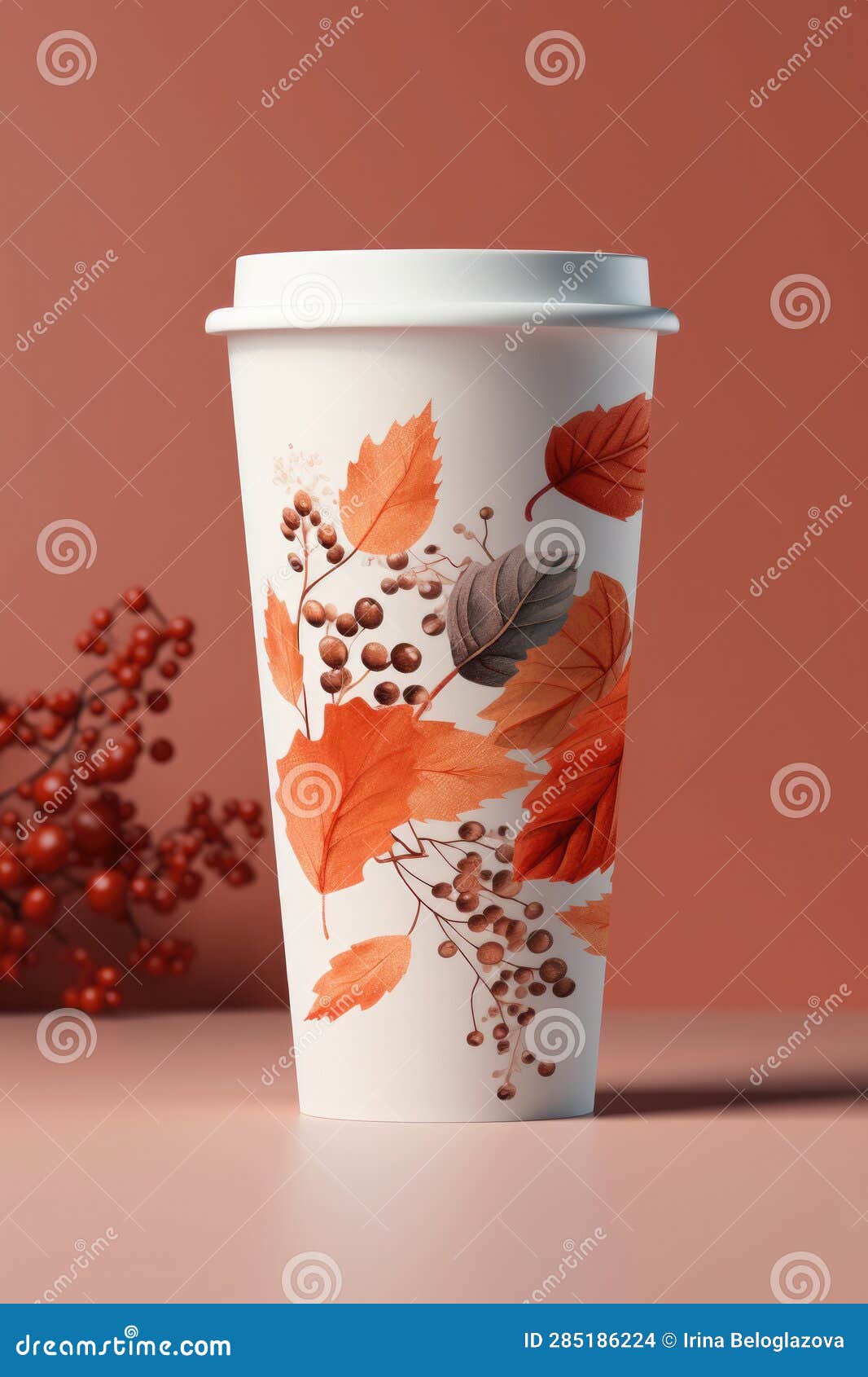 Design Minimalistic a Paper Cup with Autumn Theme Stock Photo - Image ...