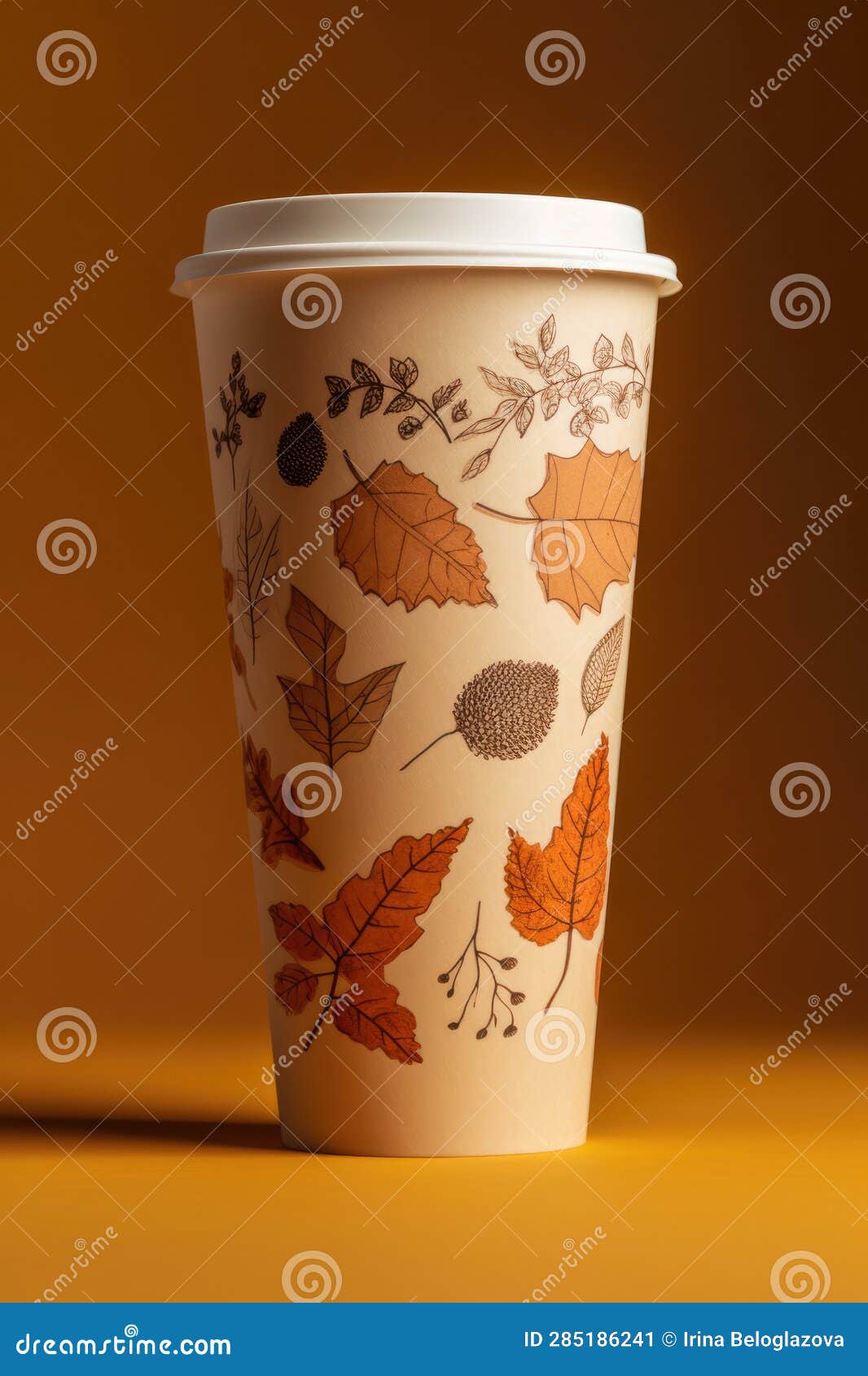Design Minimalistic a Paper Cup with Autumn Theme Stock Image - Image ...