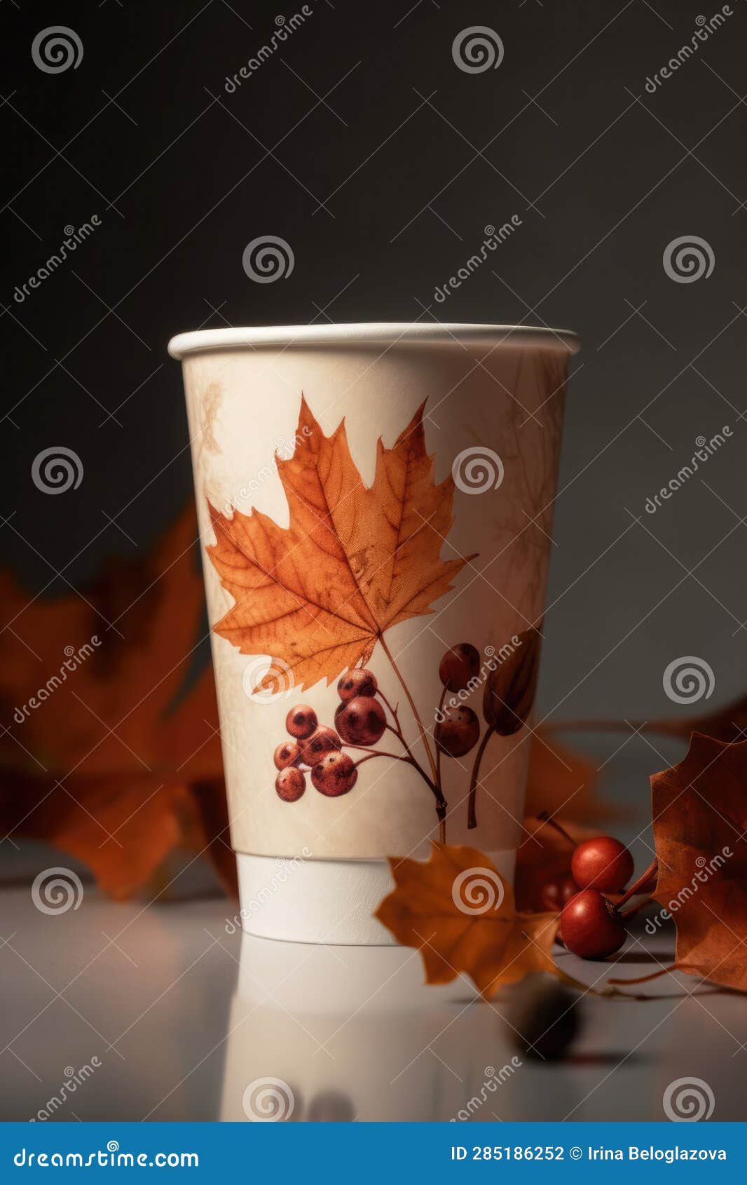 Design Minimalistic a Paper Cup with Autumn Theme Stock Photo - Image ...
