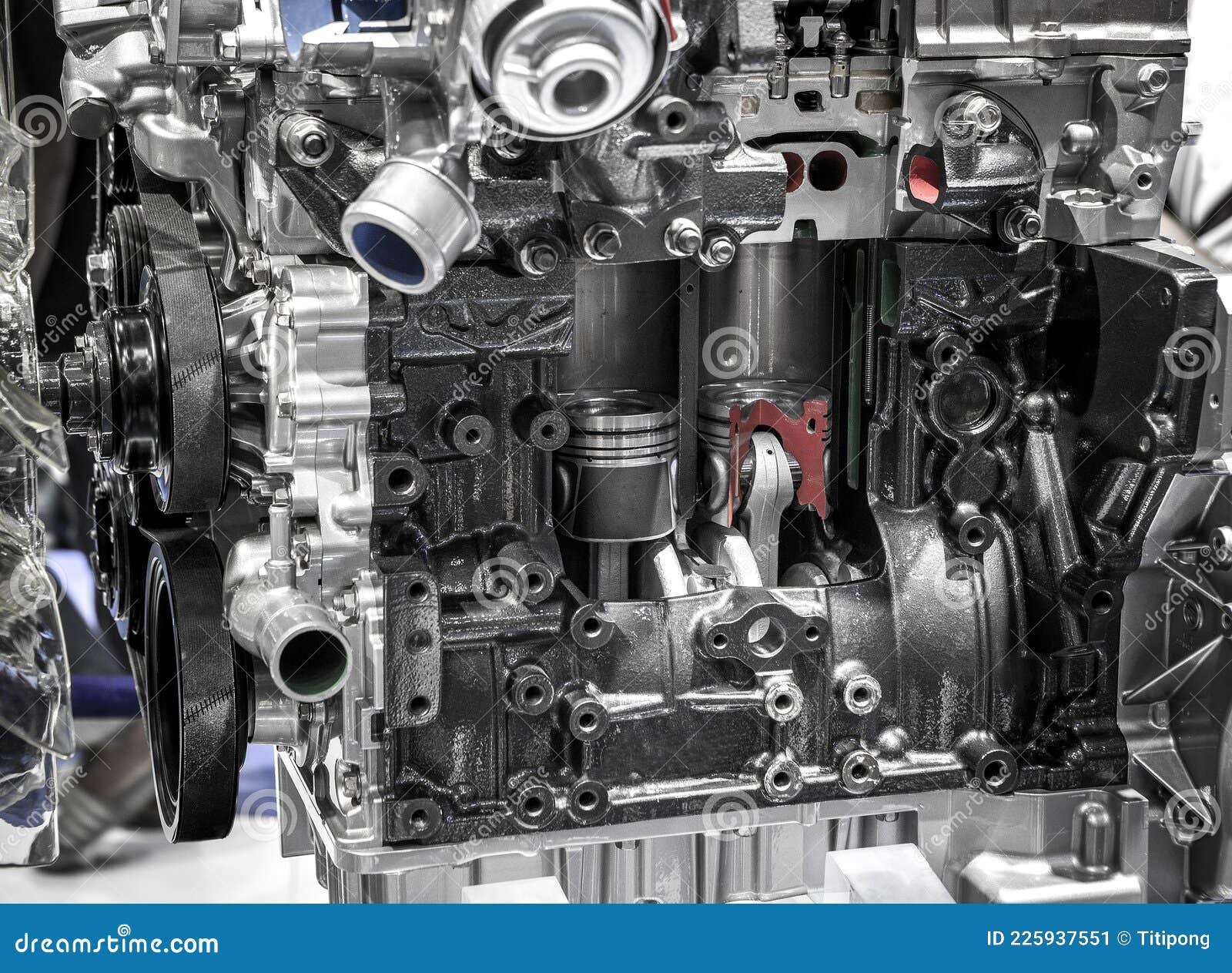 The Design of the Modern Car Engine Stock Image - Image of interior ...