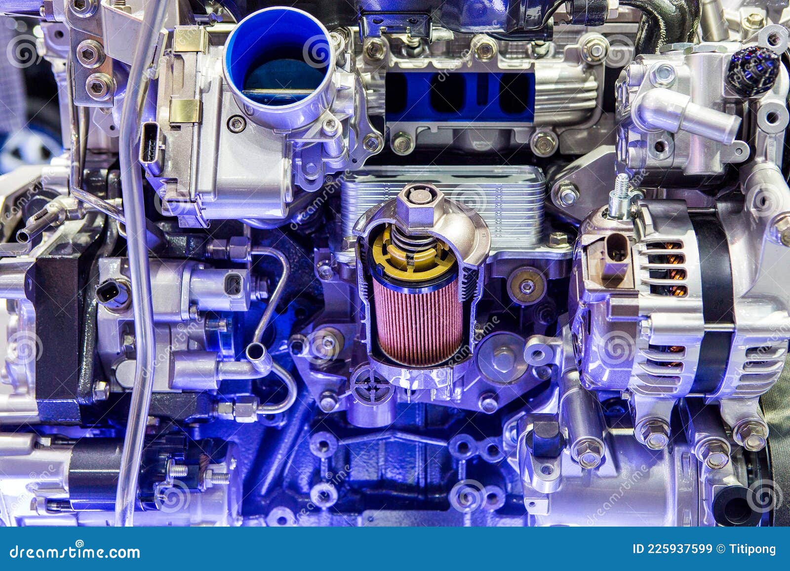 The Design of the Modern Car Engine Stock Image - Image of motor ...