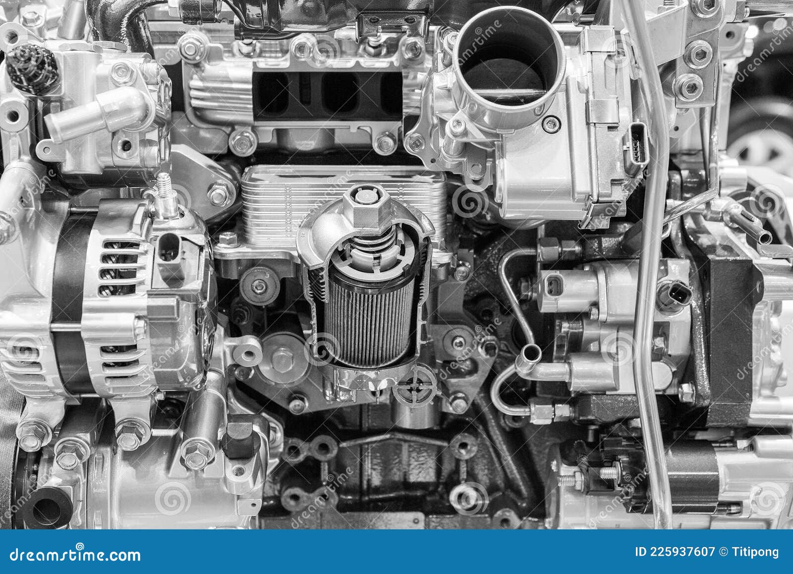 The Design of the Modern Car Engine Stock Image - Image of automotive ...