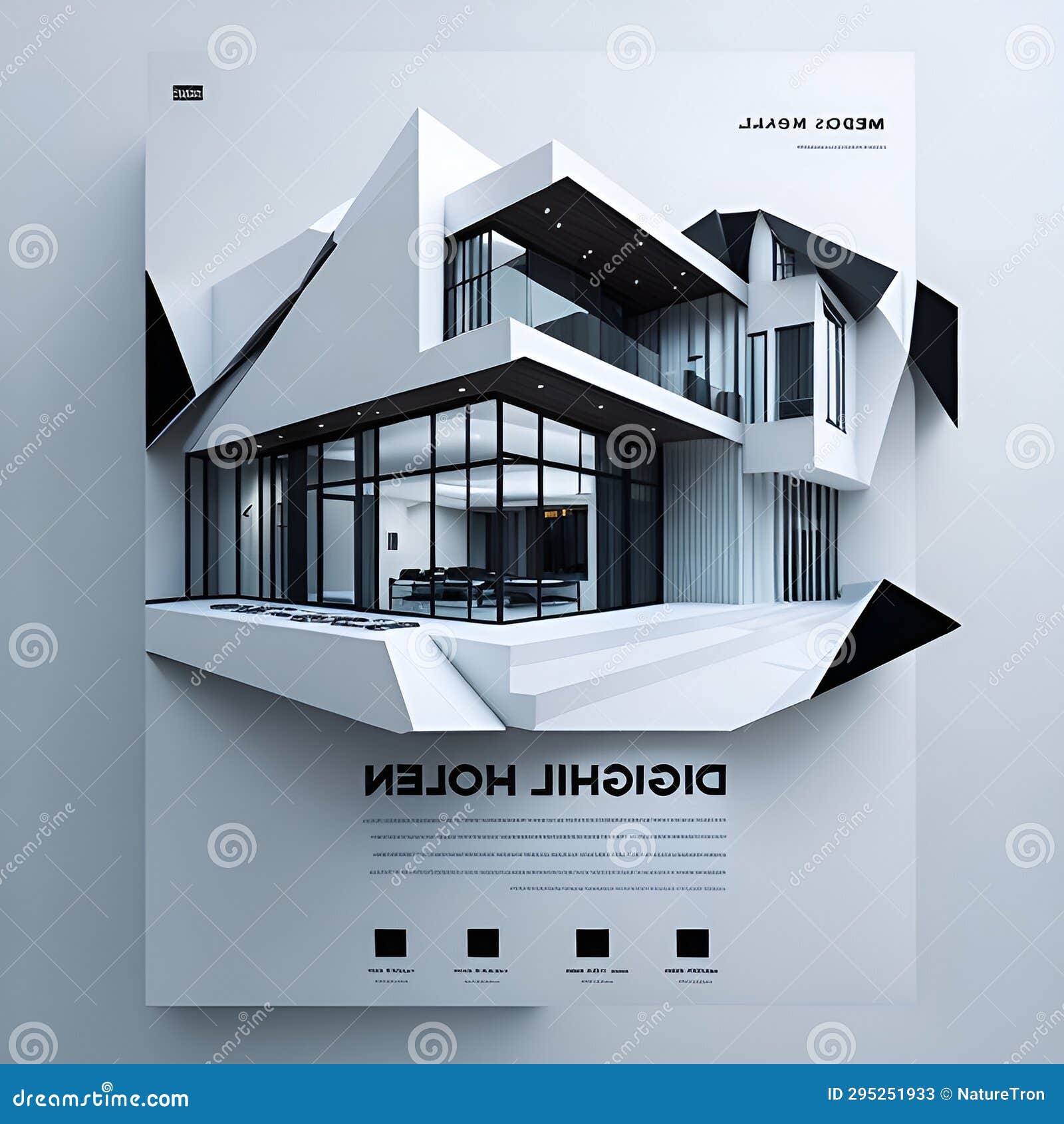 Modern House with Windows Building with Windows Design Stock ...