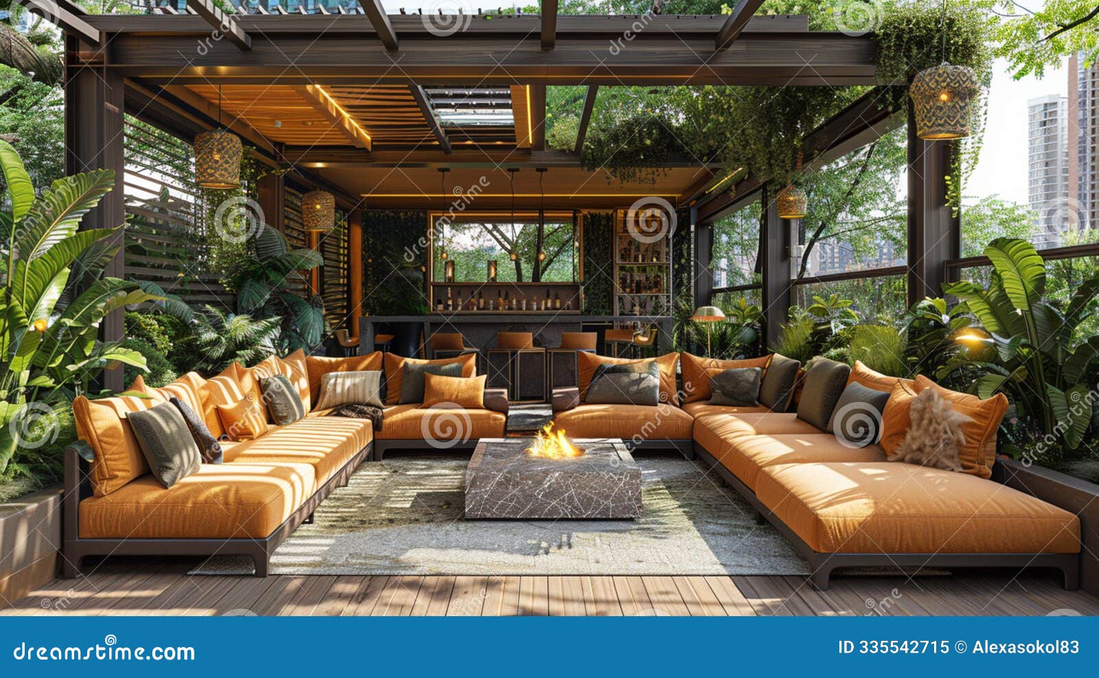 Design a Modern Luxury Rooftop Open Garden Stock Image - Image of ...