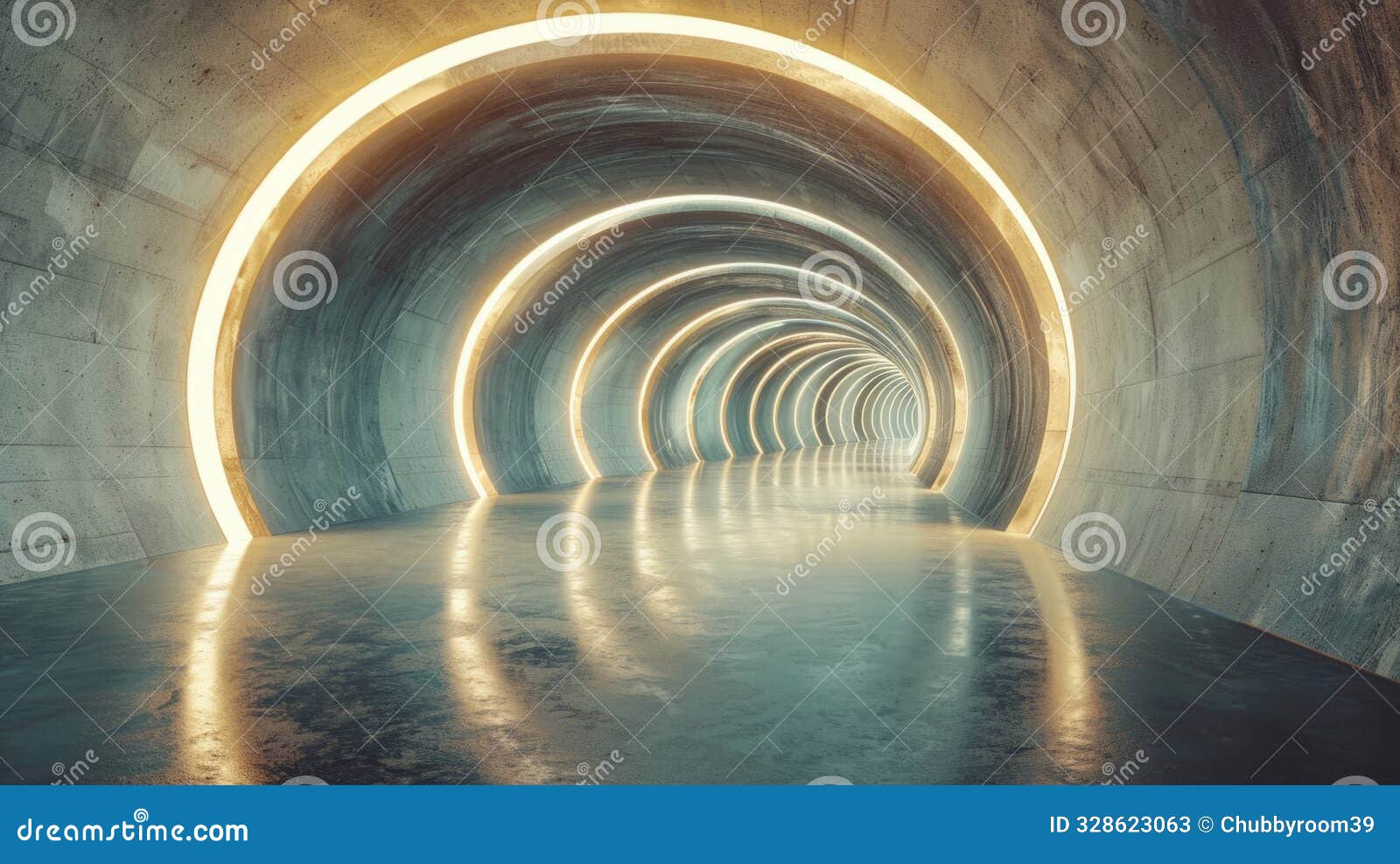 Design of Modern Underground Tunnel with Minimalistic and Curved ...