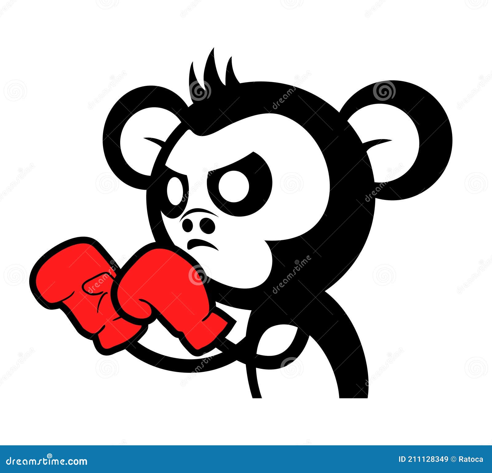 Design of Monkey Boxing Draw Stock Vector - Illustration of punch ...