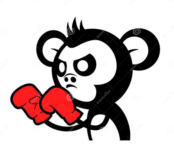 Design of Monkey Boxing Draw Stock Vector - Illustration of punch ...