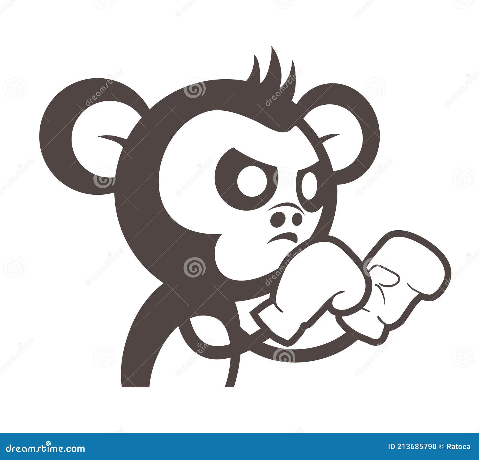 Design of Monkey Boxing Draw Stock Vector - Illustration of identity ...