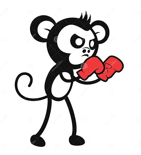 Design of Monkey Boxing Draw Stock Vector - Illustration of design ...