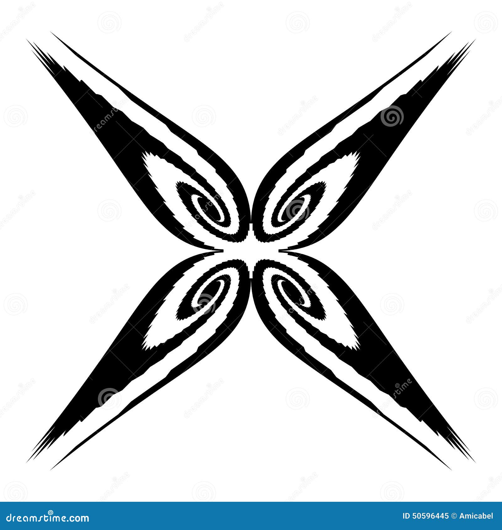 Design Monochrome Decorative Butterfly Stock Vector - Illustration of ...