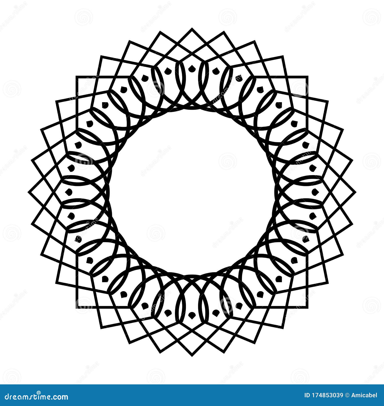 Design Monochrome Decorative Circle Element Stock Vector - Illustration ...