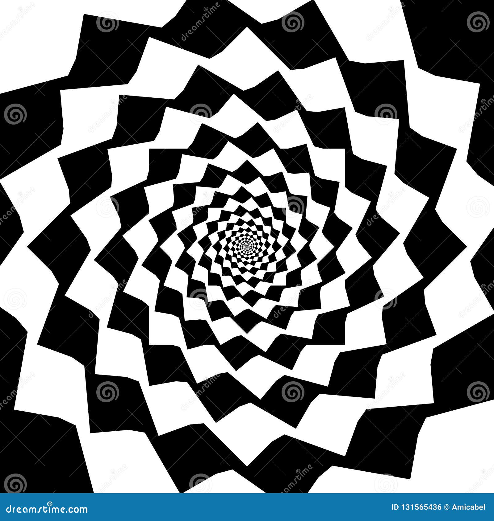 Design Monochrome Spiral Movement Illusion Background Stock Vector ...