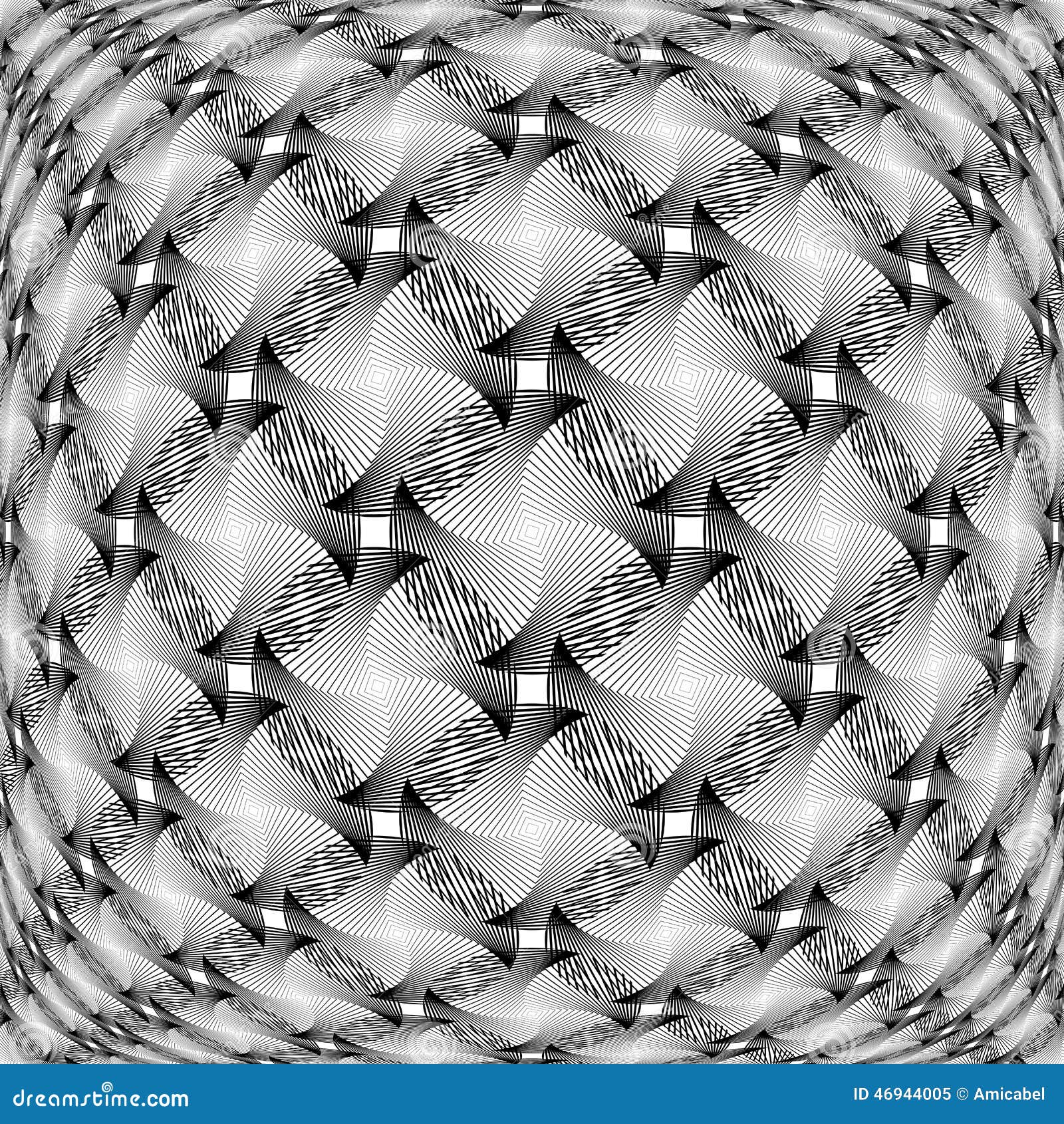 Design Monochrome Warped Grid Decorative Pattern Stock Vector ...