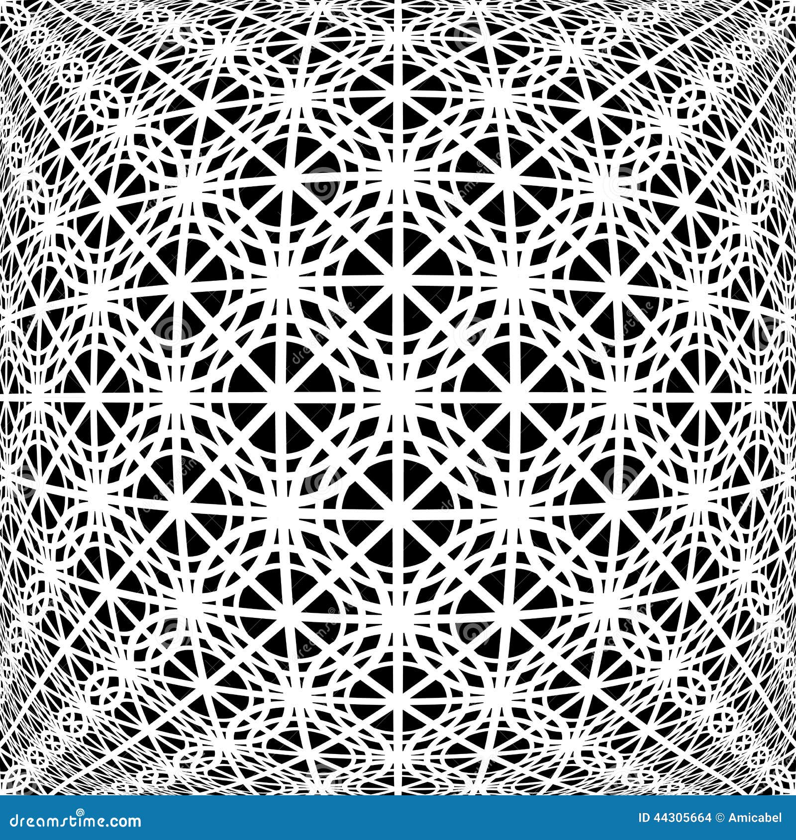 Design Monochrome Warped Grid Decorative Pattern Stock Vector ...