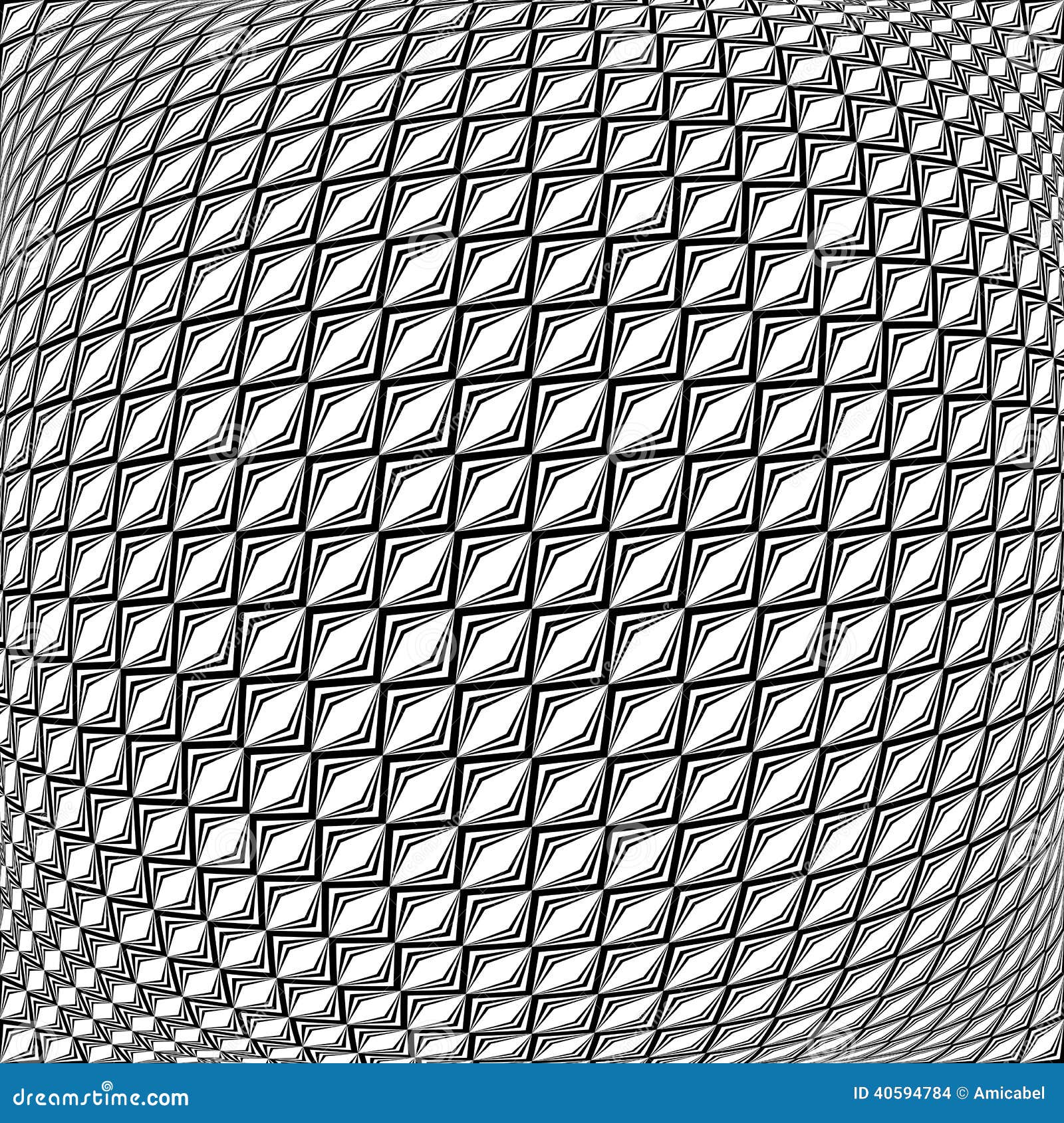 Design Monochrome Warped Grid Diamond Pattern Stock Vector ...