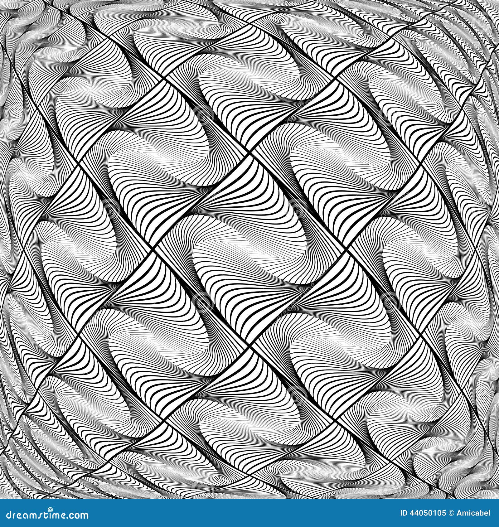 Design Monochrome Warped Grid Diamond Pattern Stock Vector ...