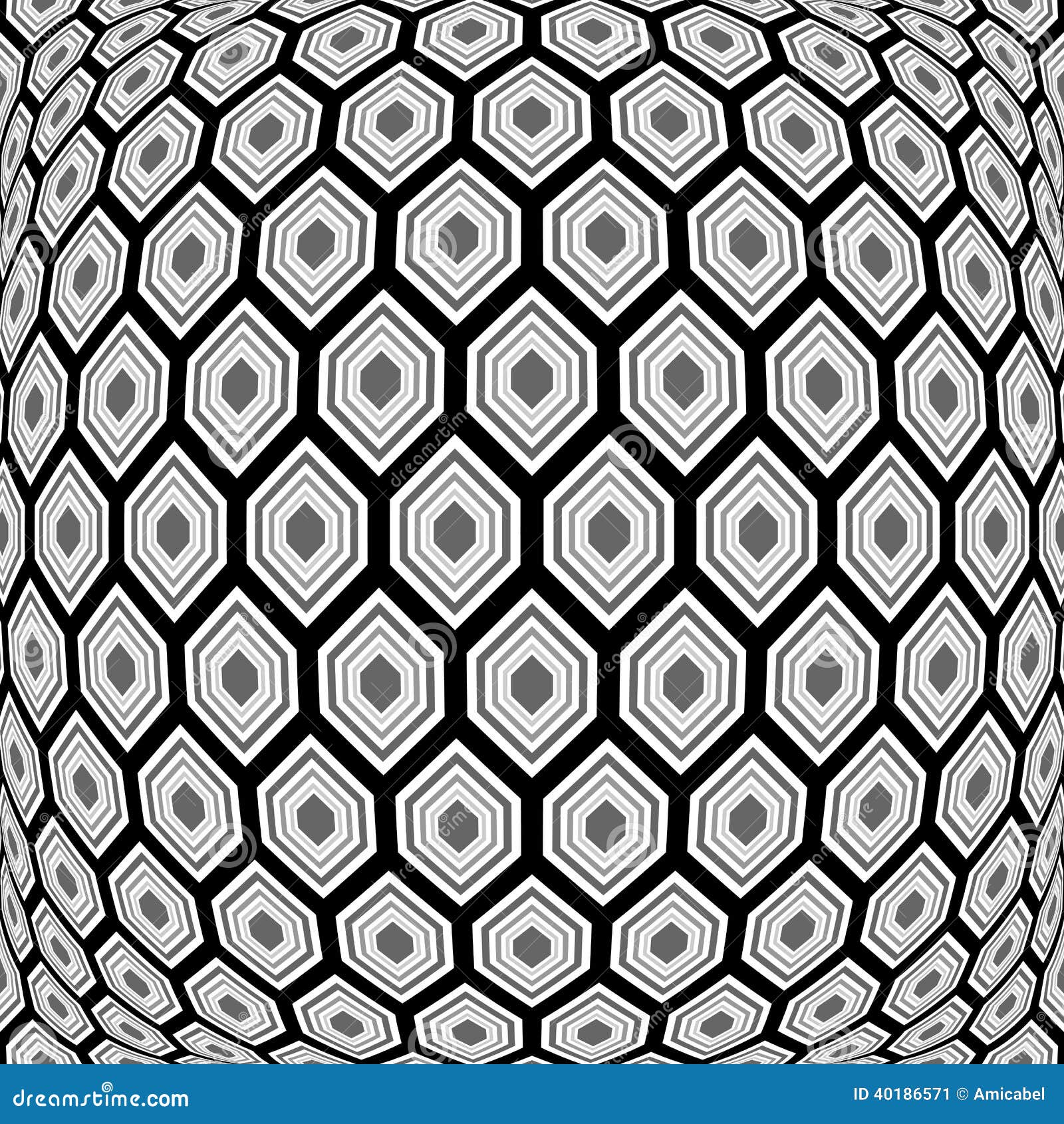 Design Monochrome Warped Hexagon Pattern Stock Vector - Illustration of ...