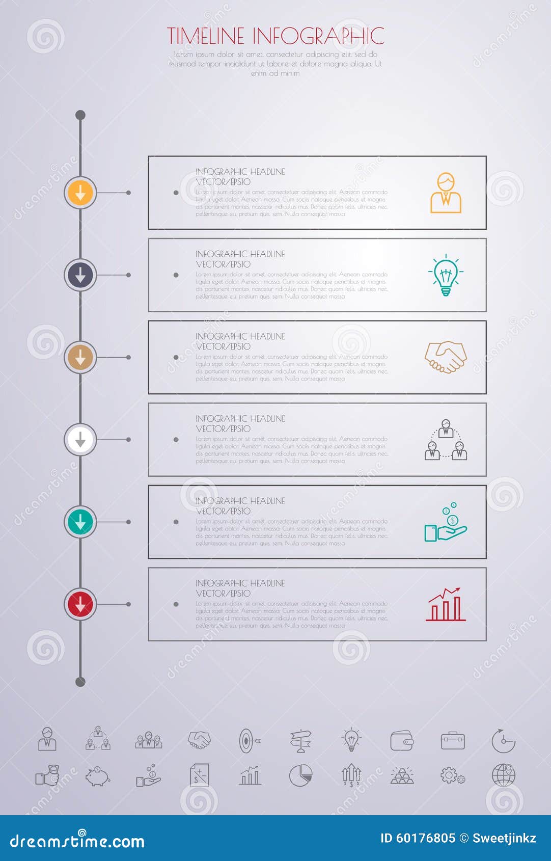 Design Multicolor Number Timeline/graphic or Website Stock Vector ...