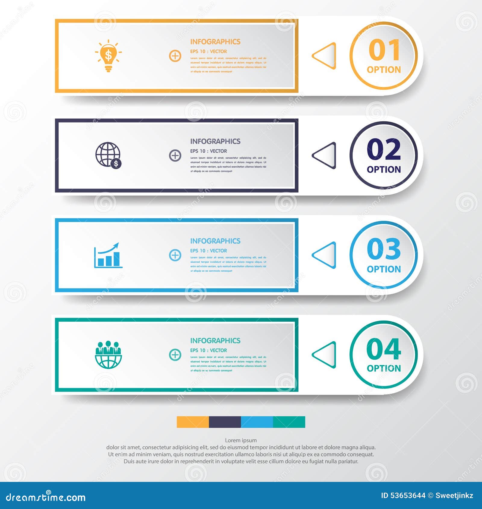 Design Multicolor Number Timeline/graphic or Website.Vector Eps10 Stock ...