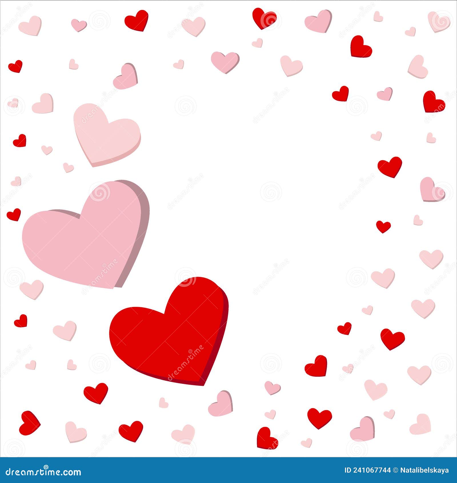 Design from Multicolored Hearts. Template for Greeting Card, Sticker ...
