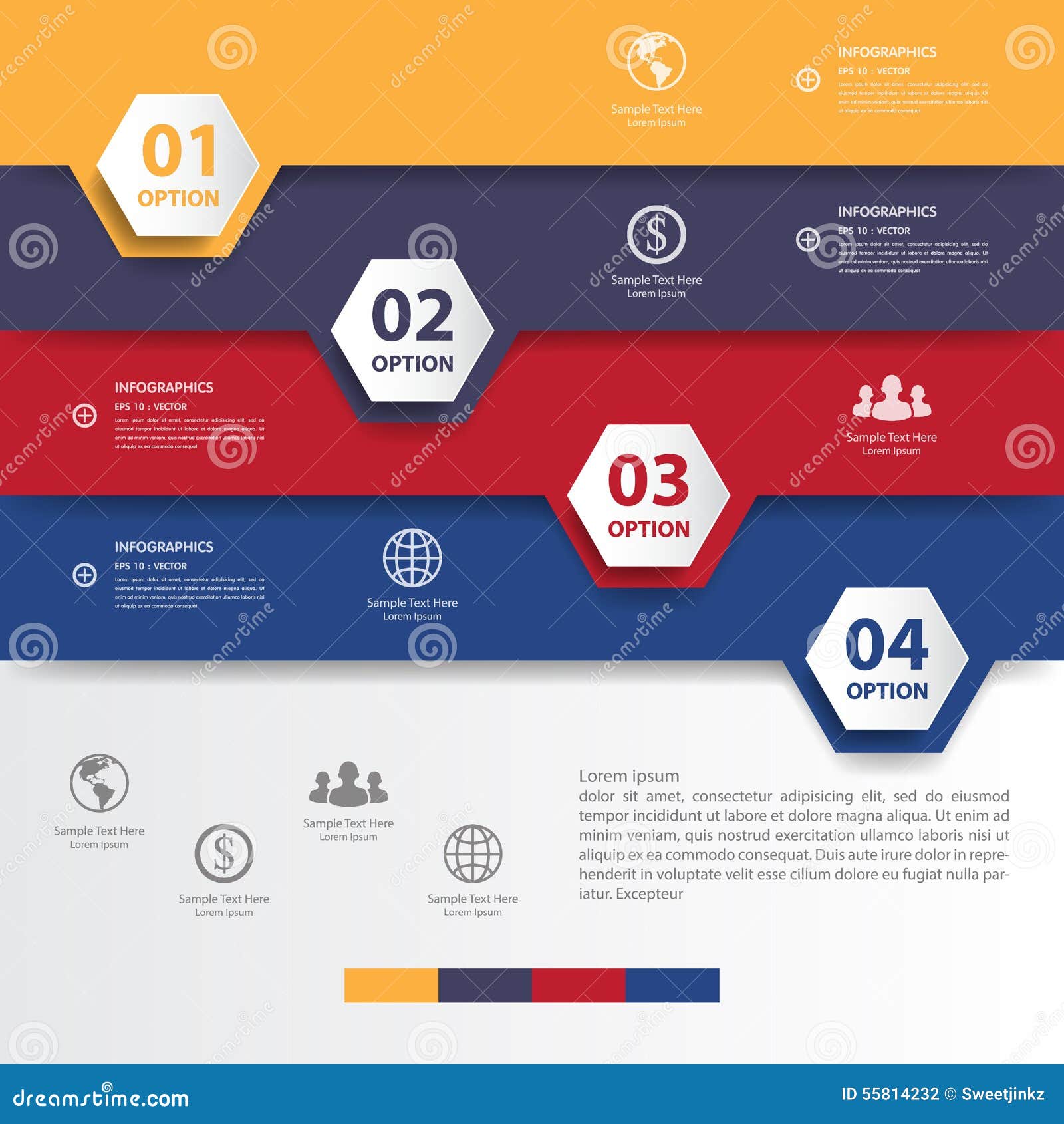 Design Multicolour Number Banners Template/graphic or Website.vector ...