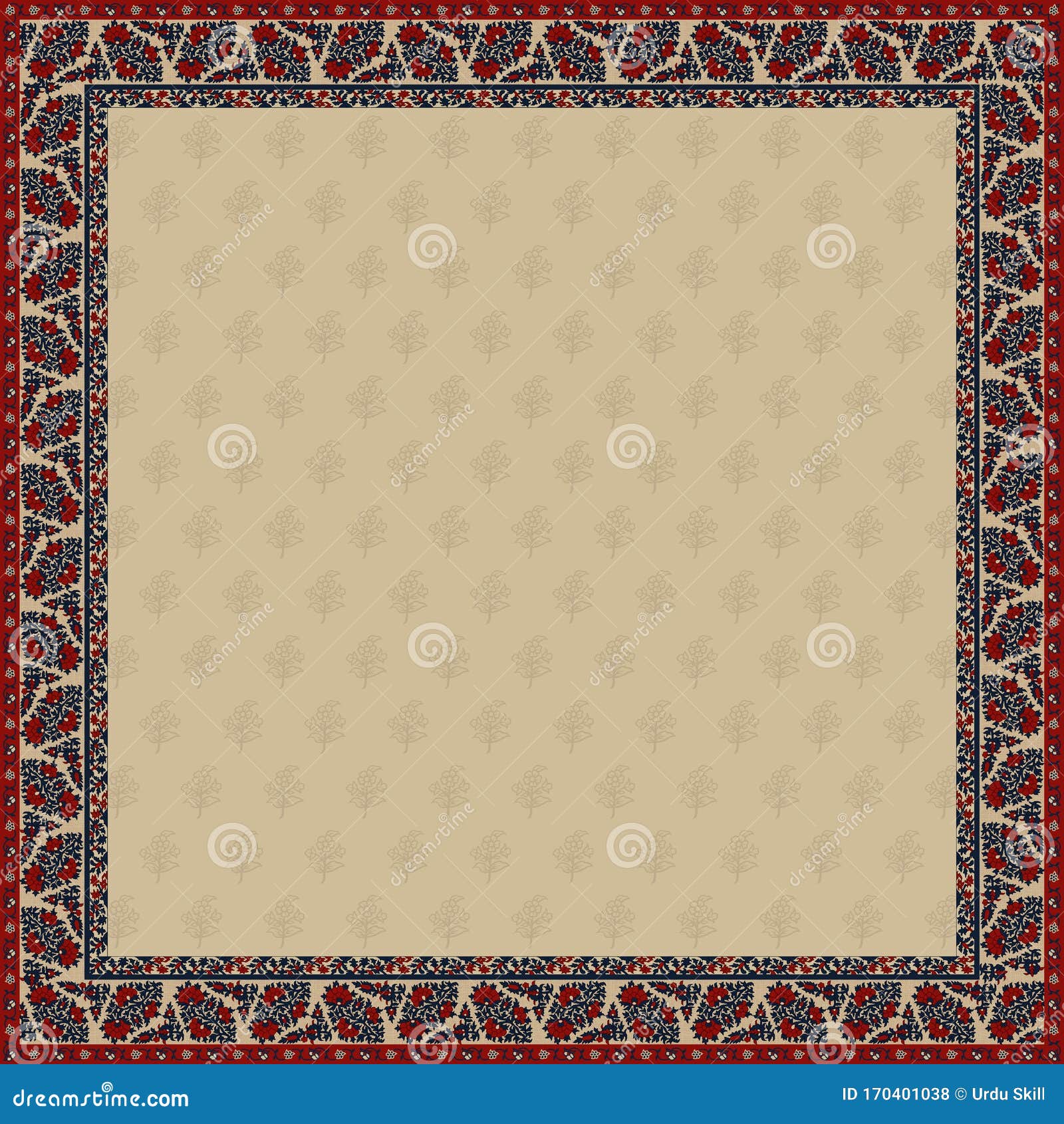 A Design for Napkin with Border Stock Illustration - Illustration of ...