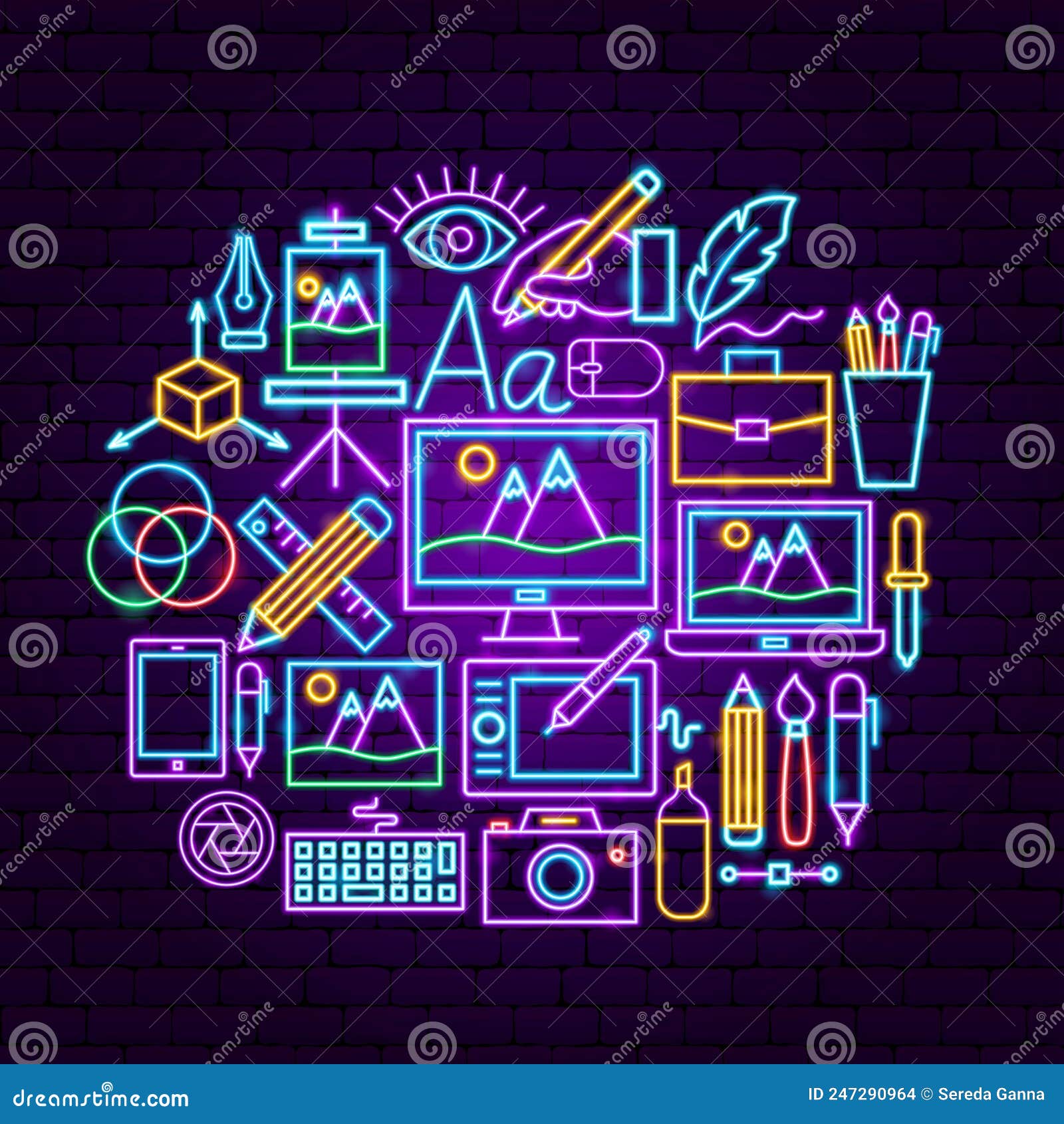 Design Neon Concept stock vector. Illustration of object - 247290964