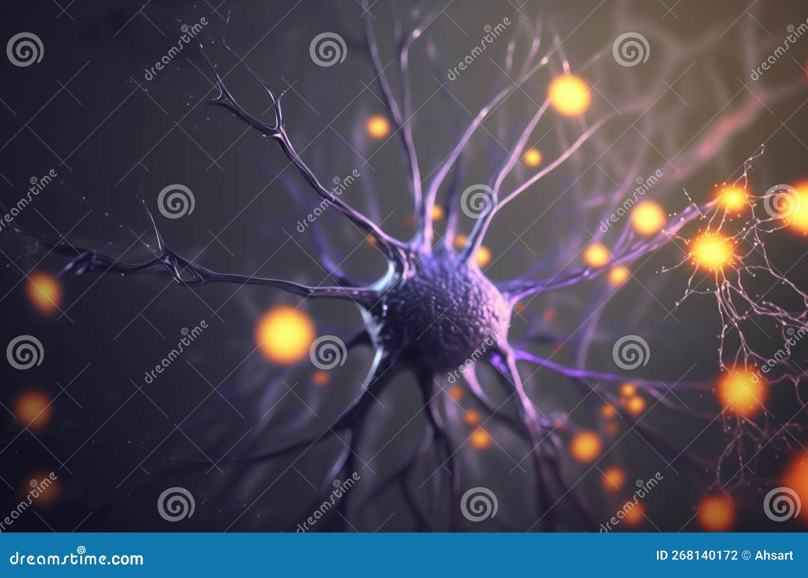 Design of Neural Activity in the Brain. Active Nerve Cells Stock ...